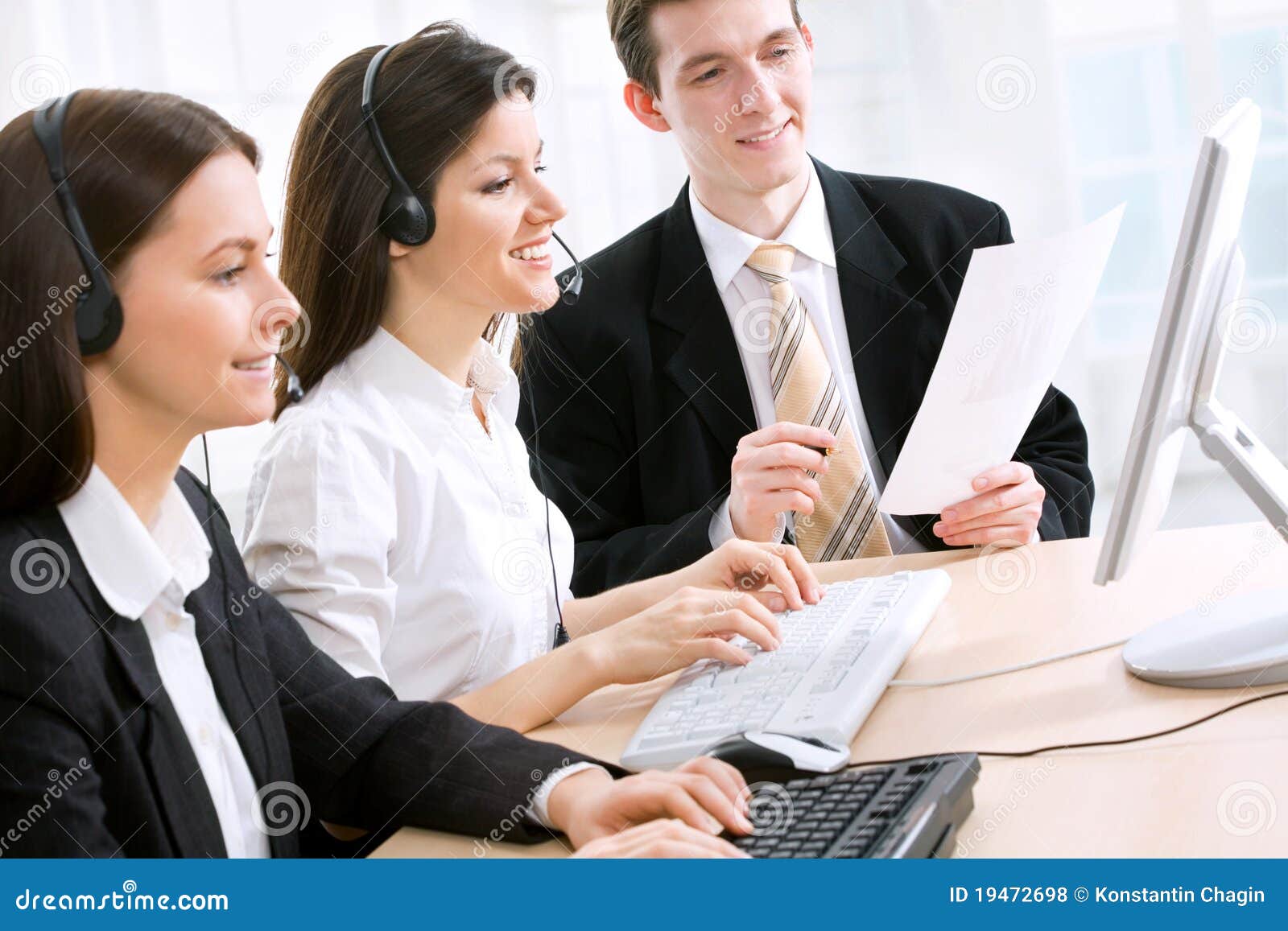 Telephone operators stock photo. Image of corporate, conversation ...