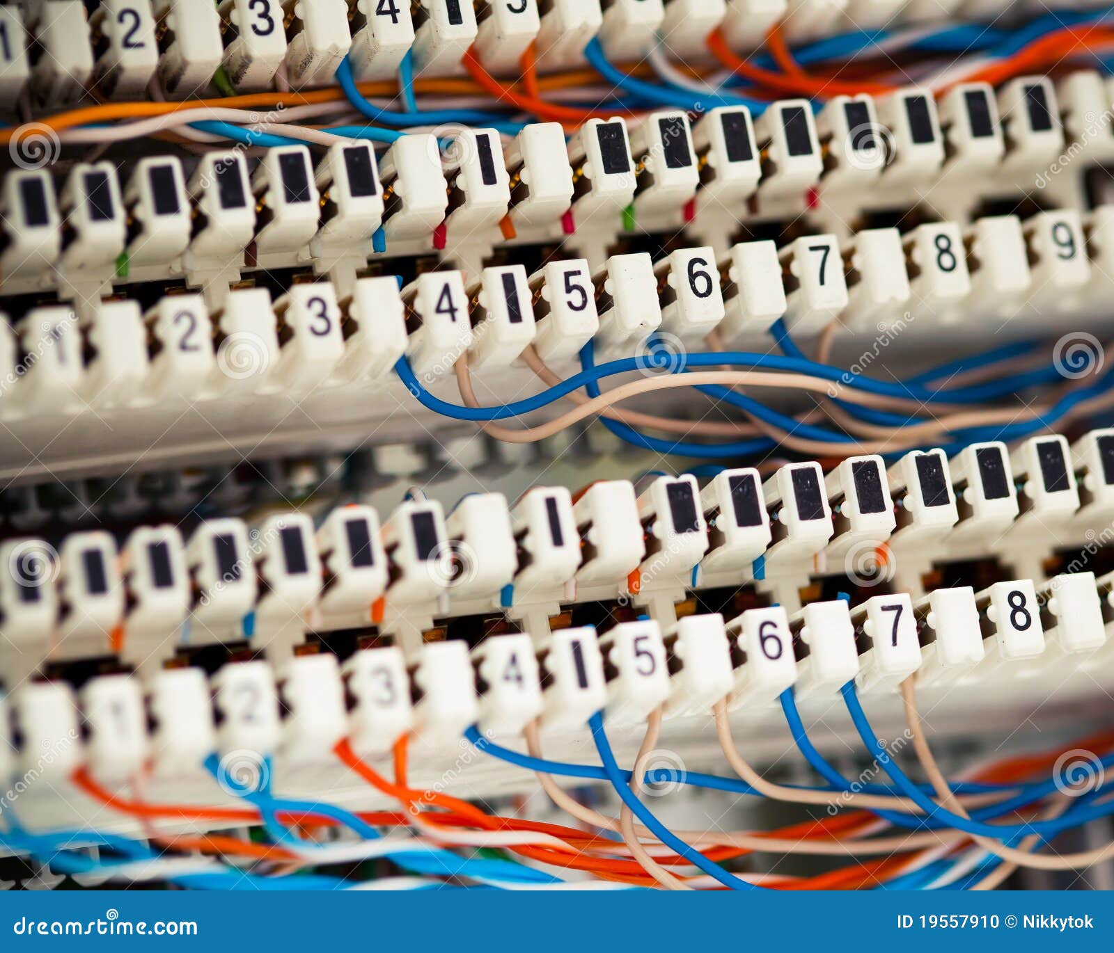 Telephone Panel or Switchboard Stock Photo - Image of electronic, pair ...