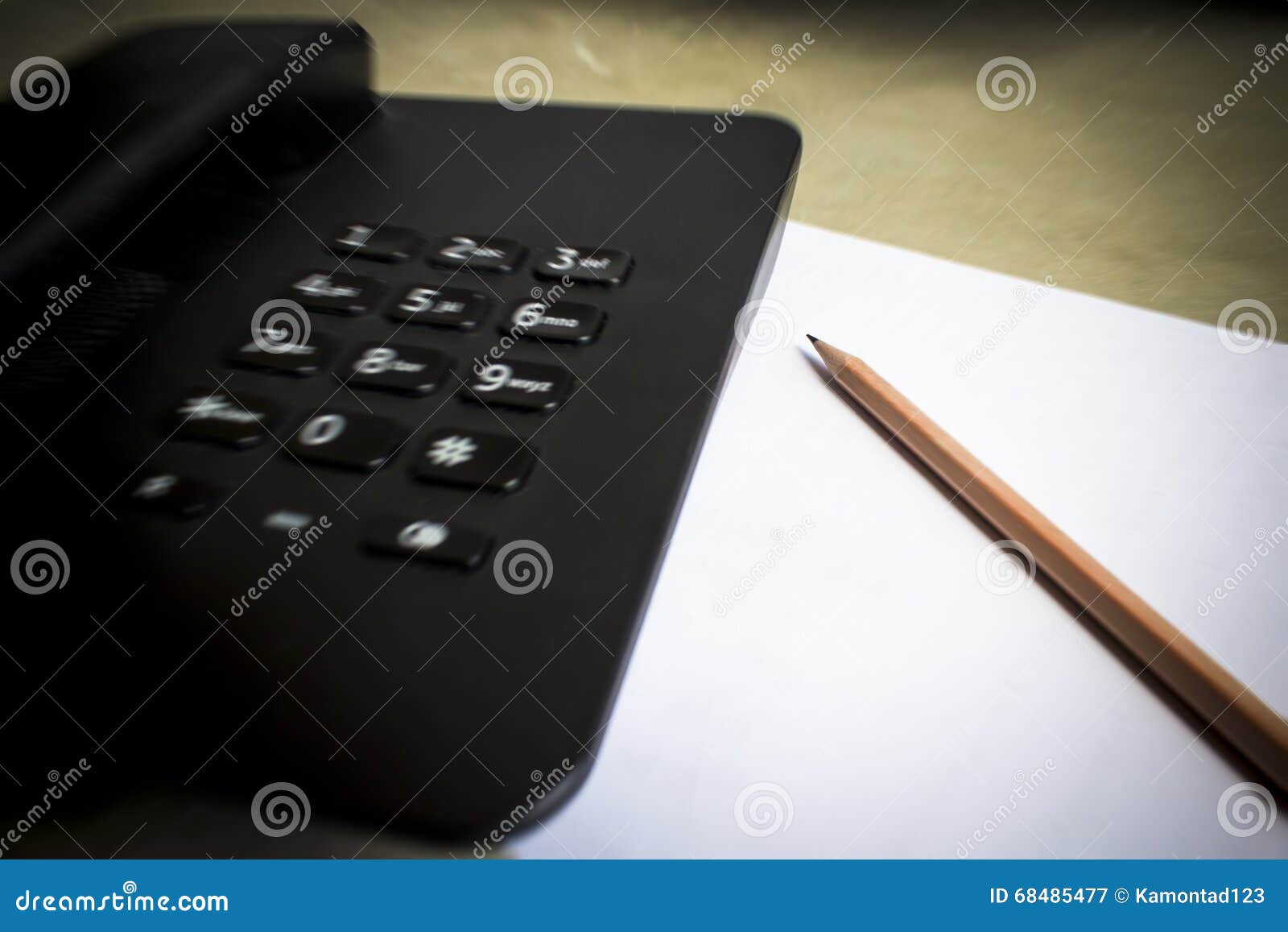 Telephone and paper stock image. Image of information - 68485477