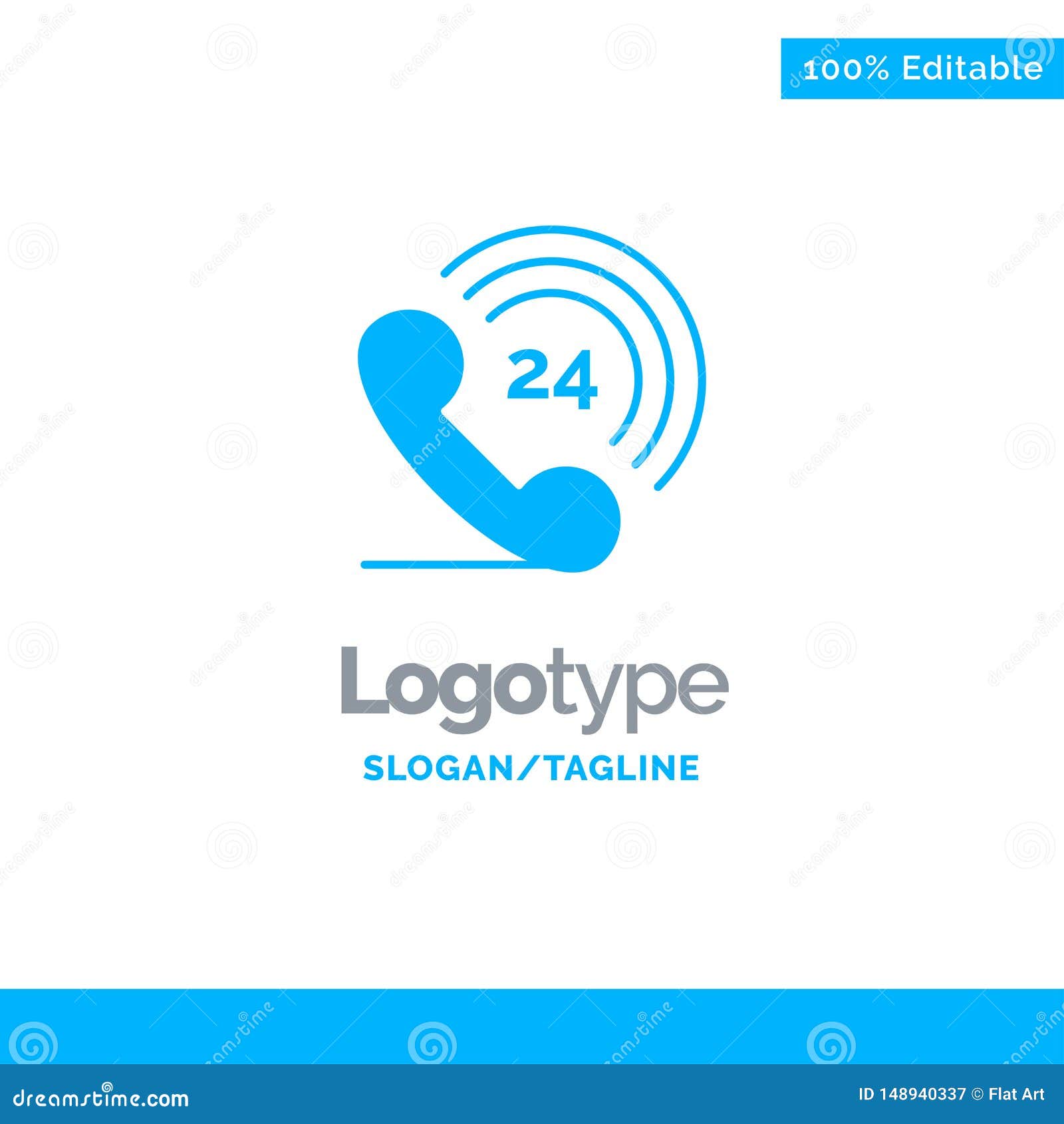 Telephone, Phone, Ringing, 24 Blue Business Logo Template Stock Vector ...