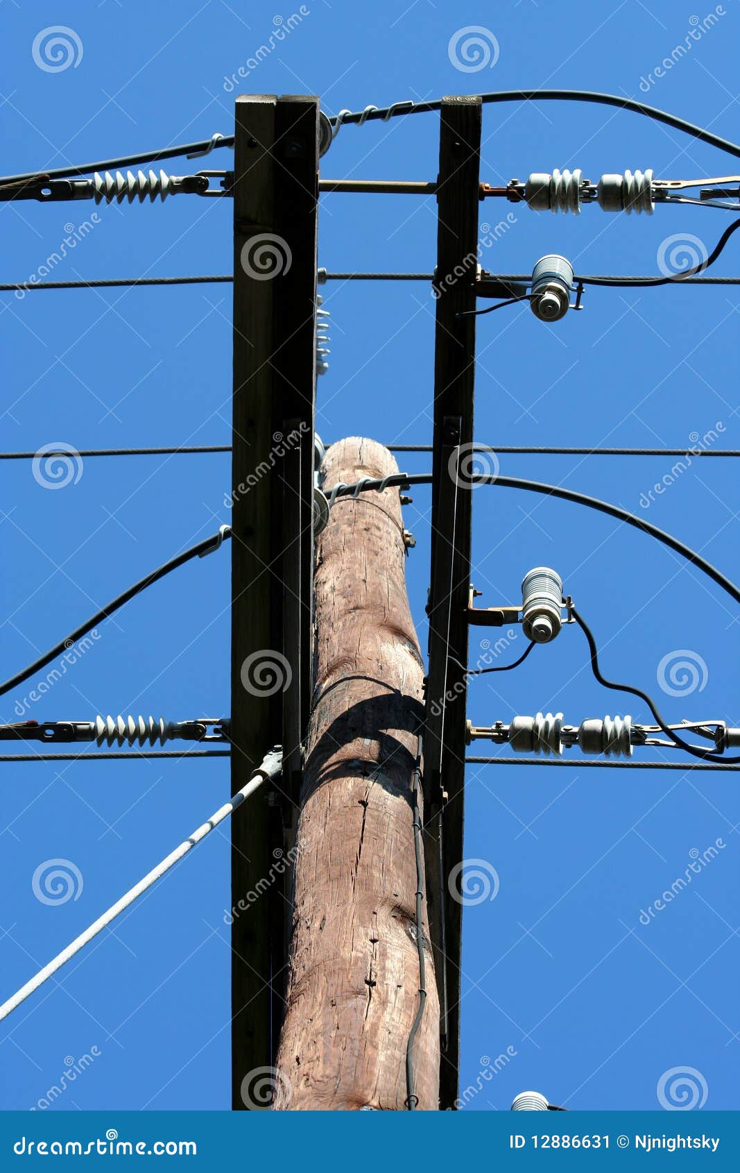 Telephone pole stock image. Image of technology, brown - 12886631