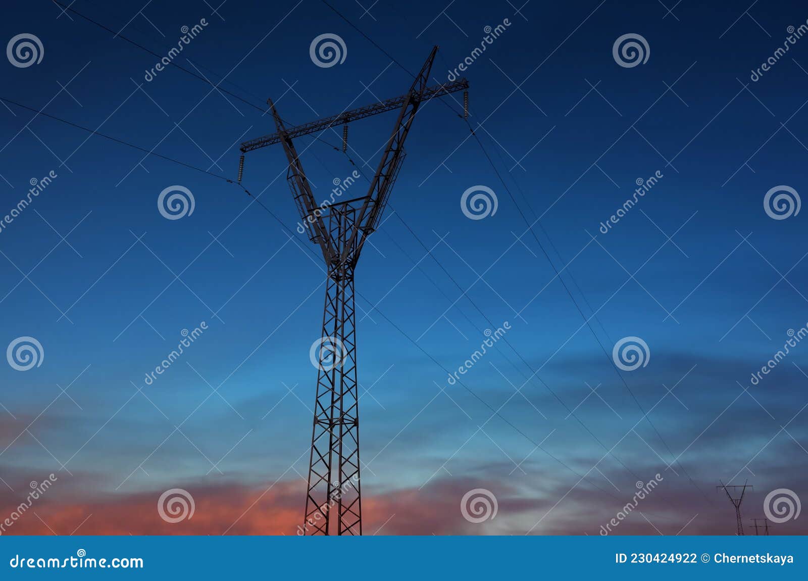 Telephone Pole with Cables at Sunset Outdoors Stock Photo - Image of ...