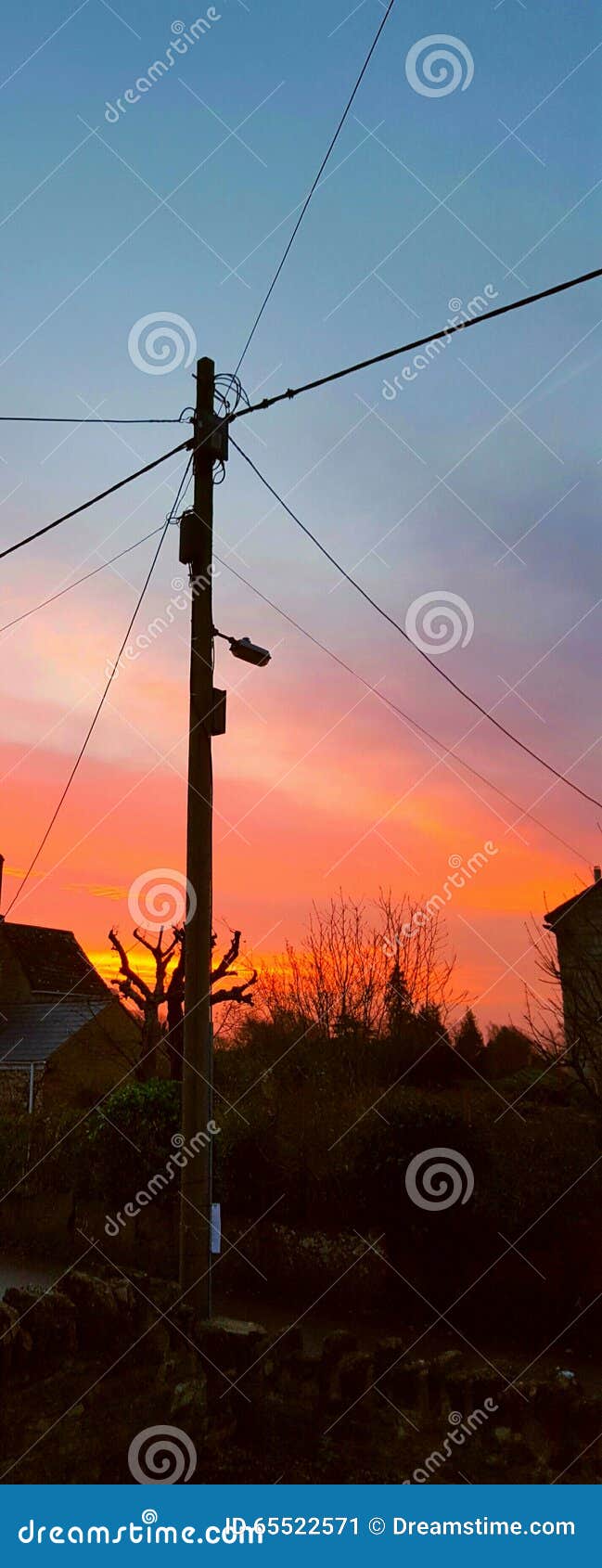 Telephone pole at sunrise stock image. Image of sunrise - 65522571