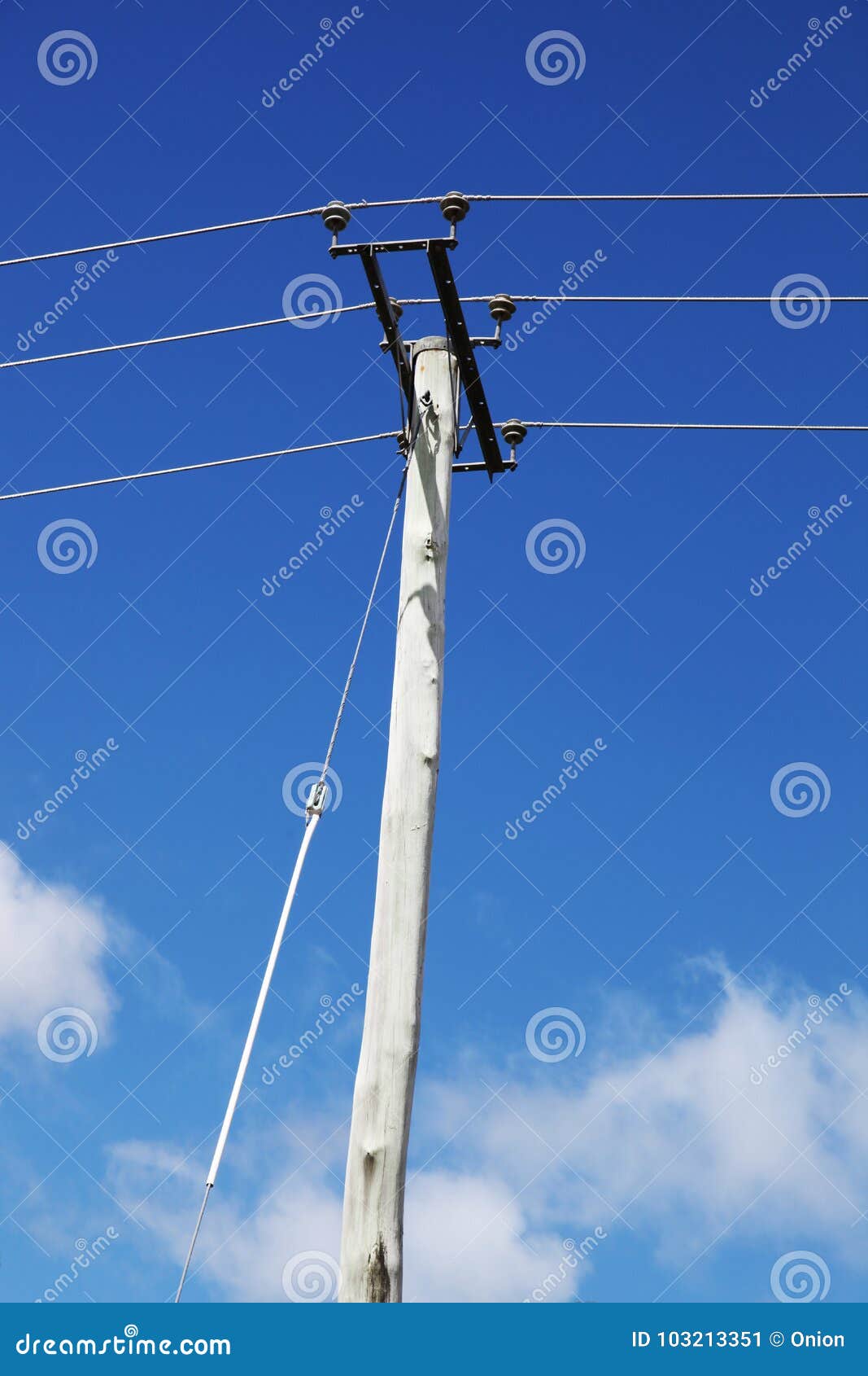 Telephone pole with wires stock image. Image of cloud - 103213351