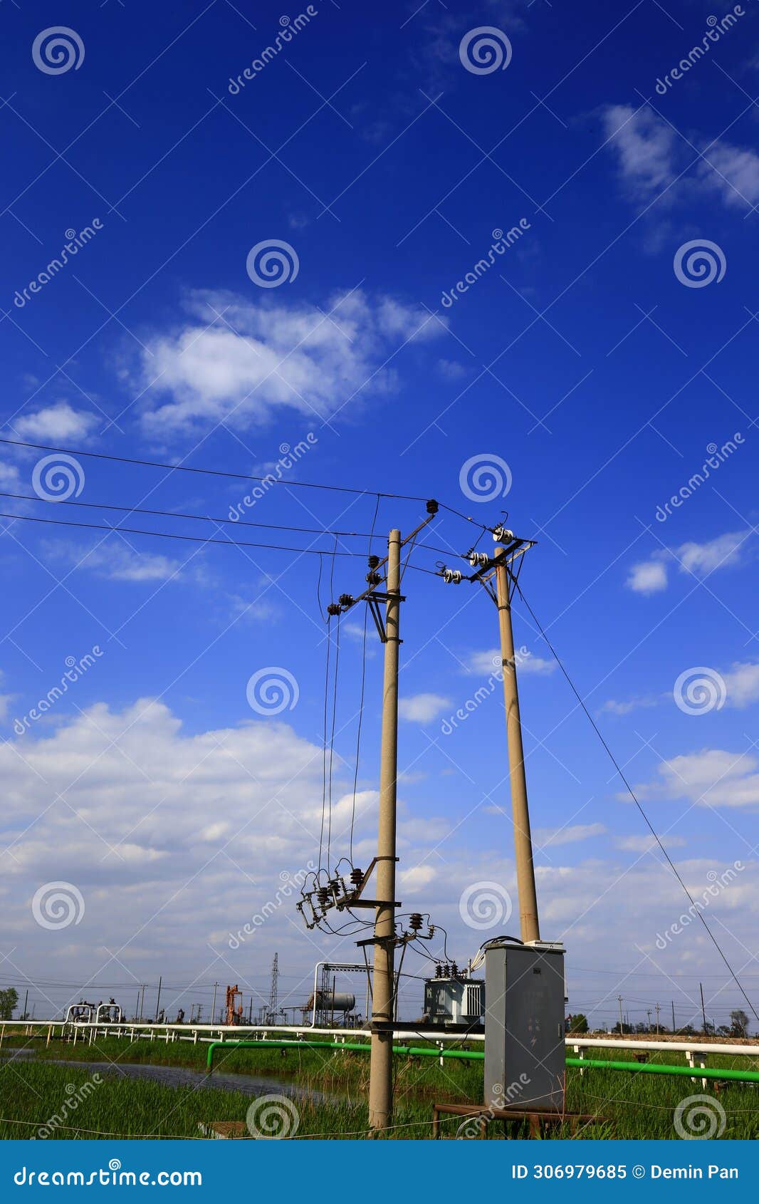Telephone Poles and Wires and the Blue Sky Stock Image - Image of ...