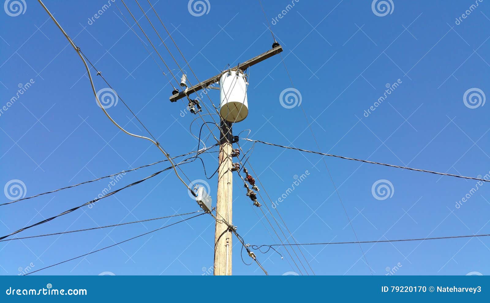 Telephone Poll with Cables stock photo. Image of cables - 79220170