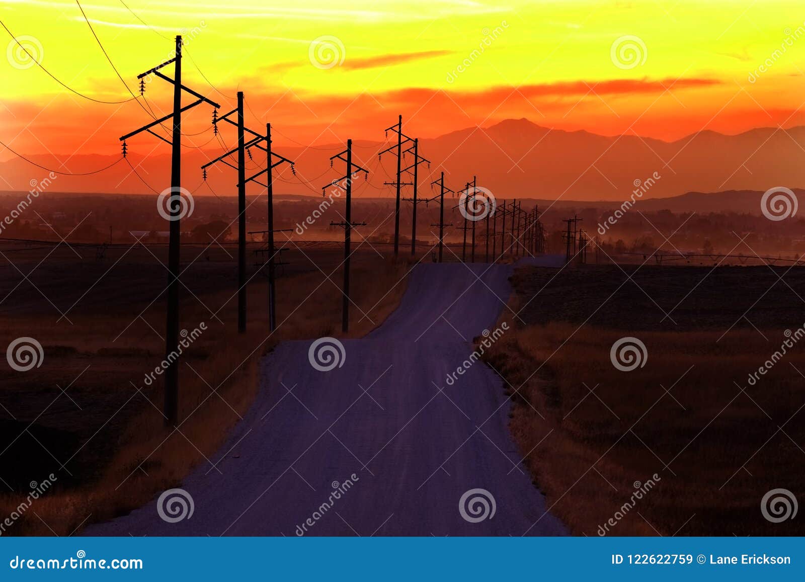 Telephone Power Poles in Countryside Sunset or Sunrise Stock Image ... Telephone Power Poles in Countryside Sunset or Sunrise Stock Image ...