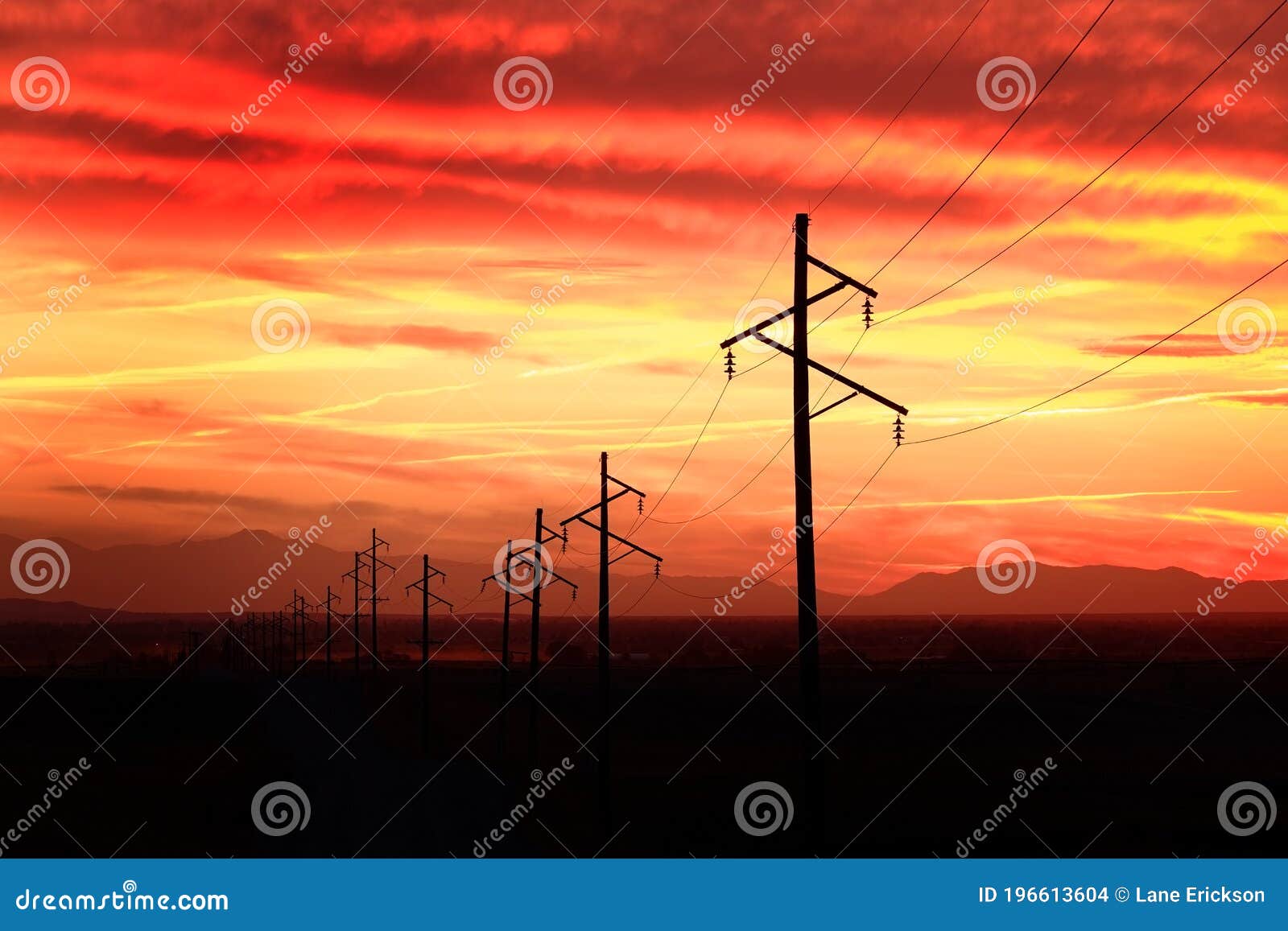 Telephone Power Poles in Countryside Sunset or Sunrise Stock Photo ... Telephone Power Poles in Countryside Sunset or Sunrise Stock Photo ...