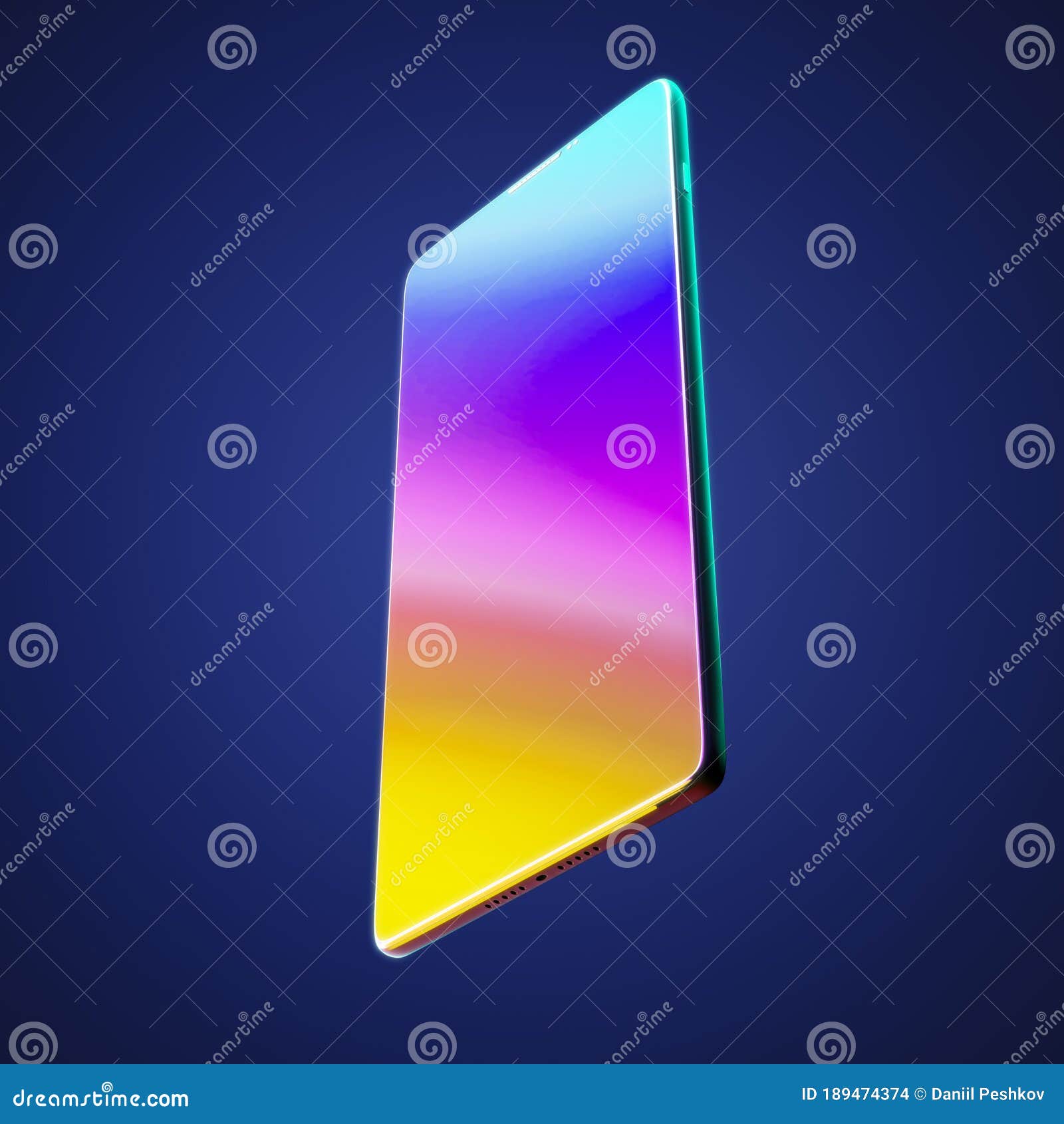 Telephone with Rainbow Screen Stock Illustration - Illustration of ...