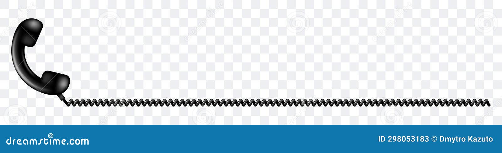 Telephone Receiver with a Cord. Phone Handset with Extension Cord Stock ...