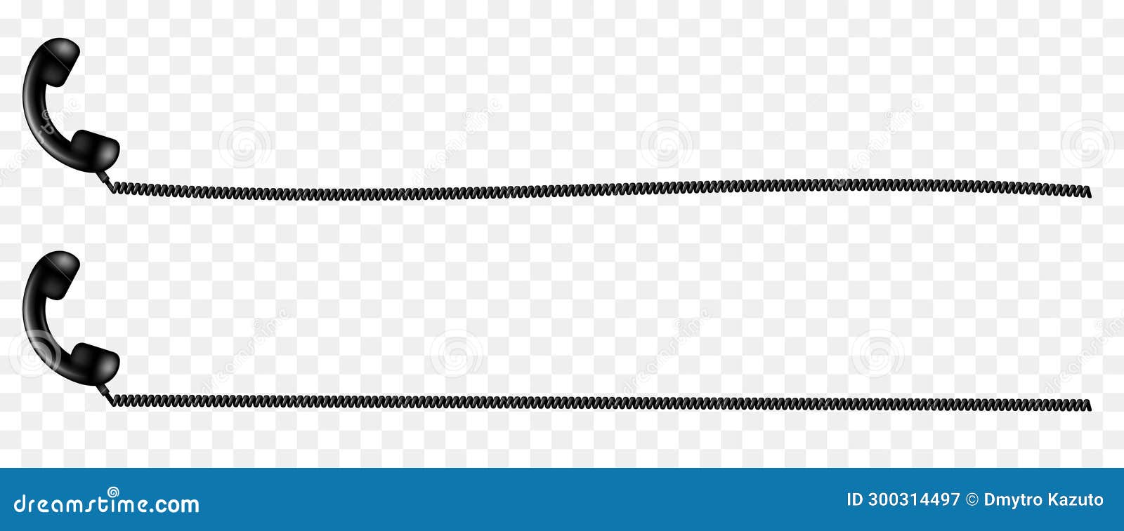 Telephone Receiver with a Cord. Phone Handset with Extension Cord Stock ...