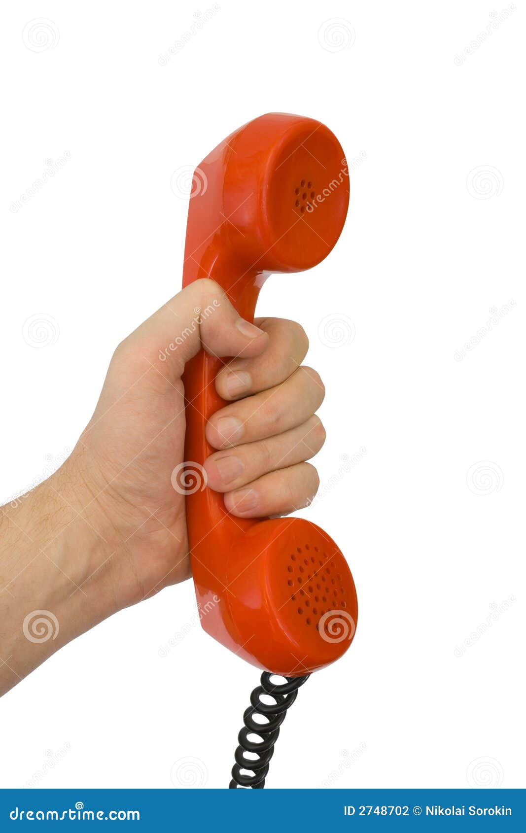 Telephone receiver in hand stock photo. Image of answering - 2748702