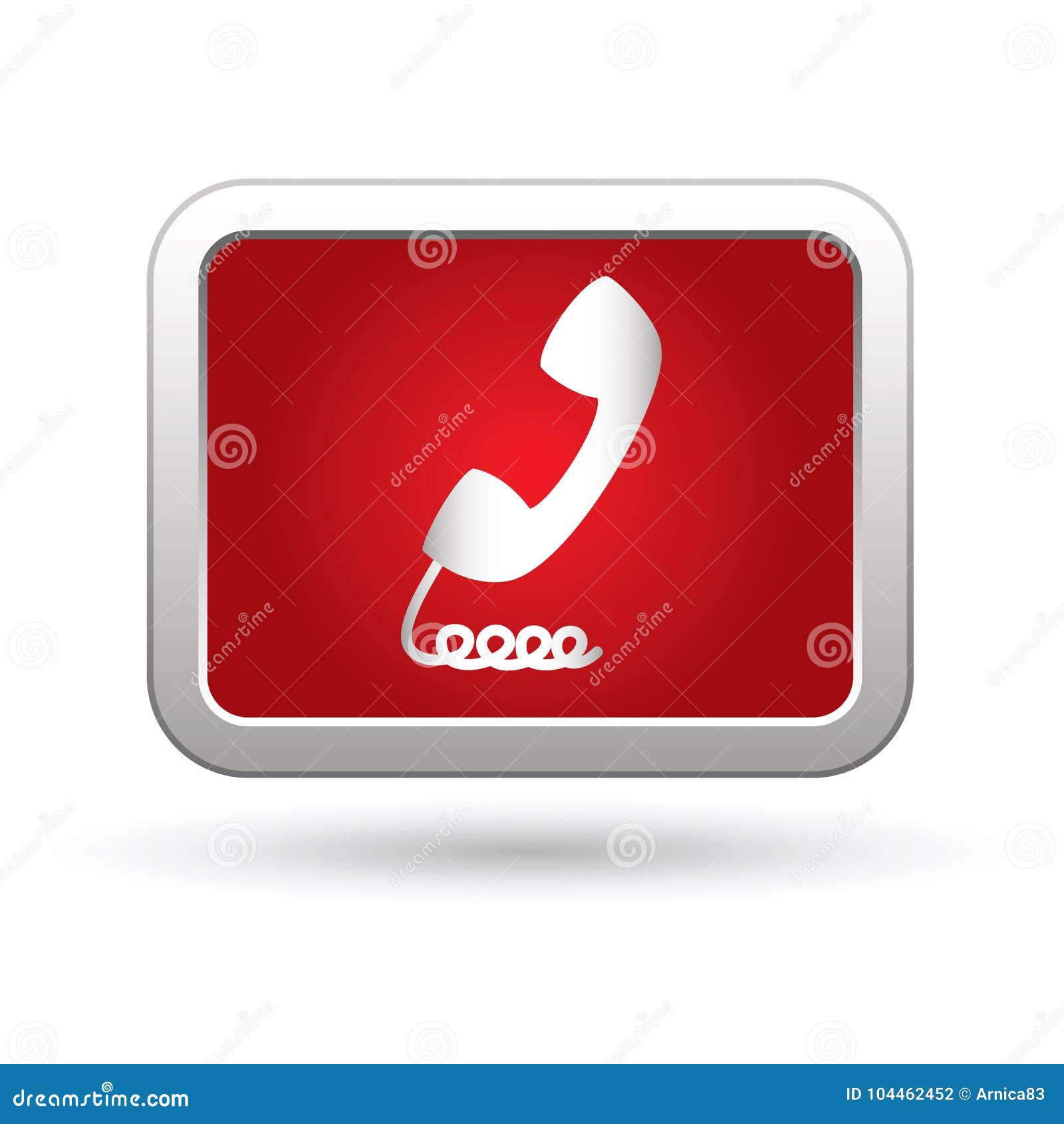 Telephone Receiver Icon on Button Stock Vector - Illustration of ...