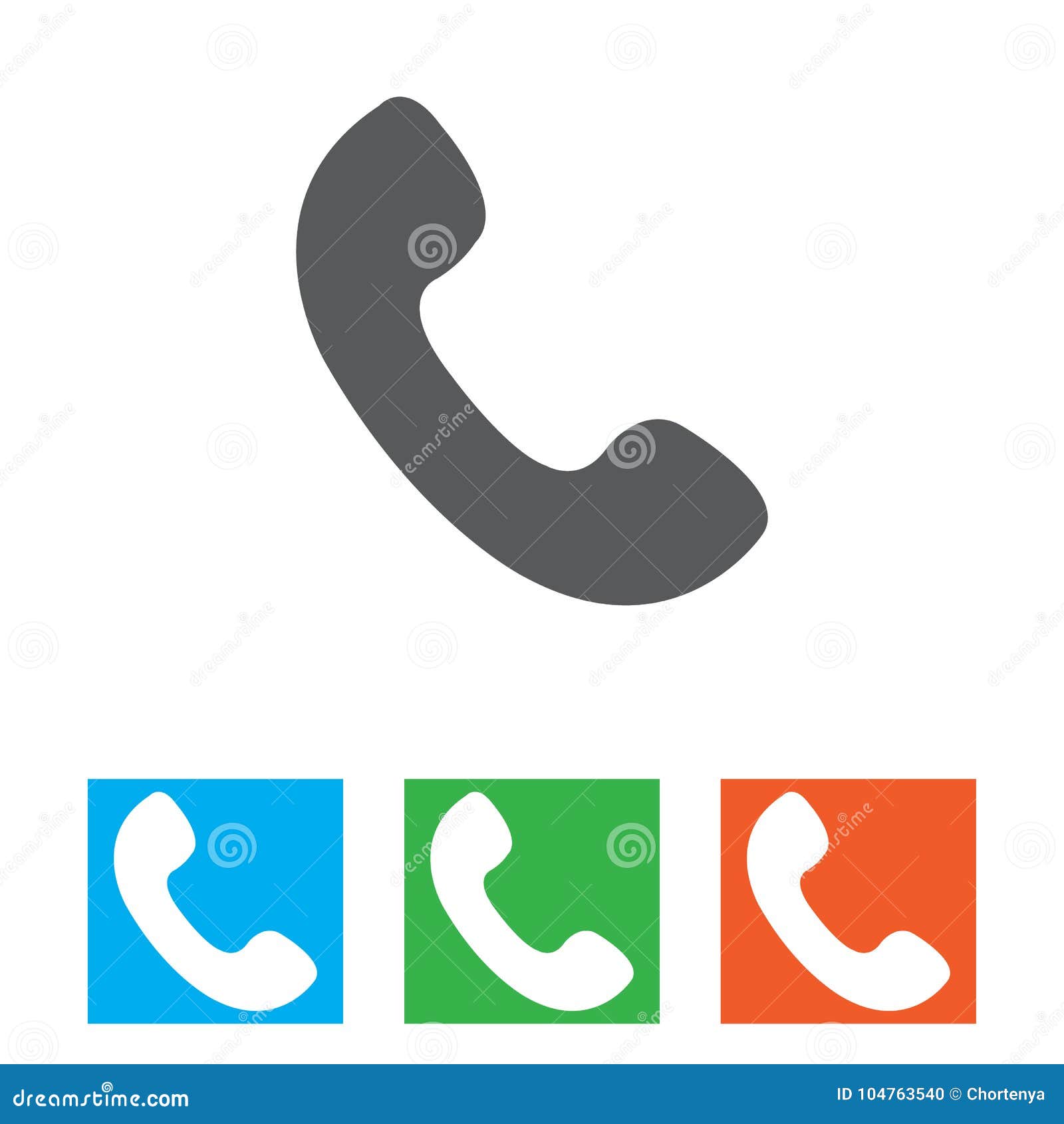 Telephone Receiver Icon. Phone Icon. Stock Illustration - Illustration ...