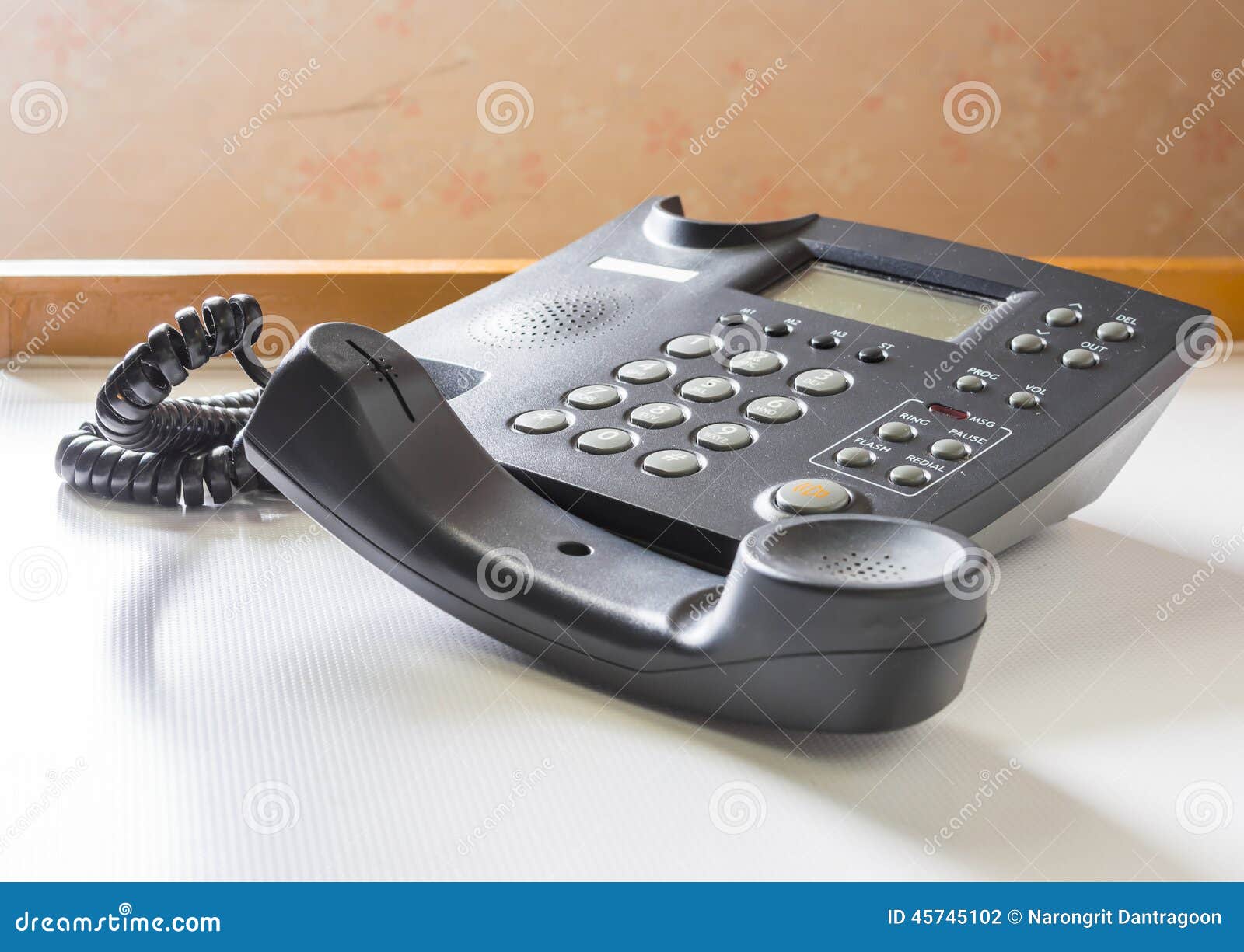 Telephone with Receiver Off Hook Stock Photo - Image of dialing ...