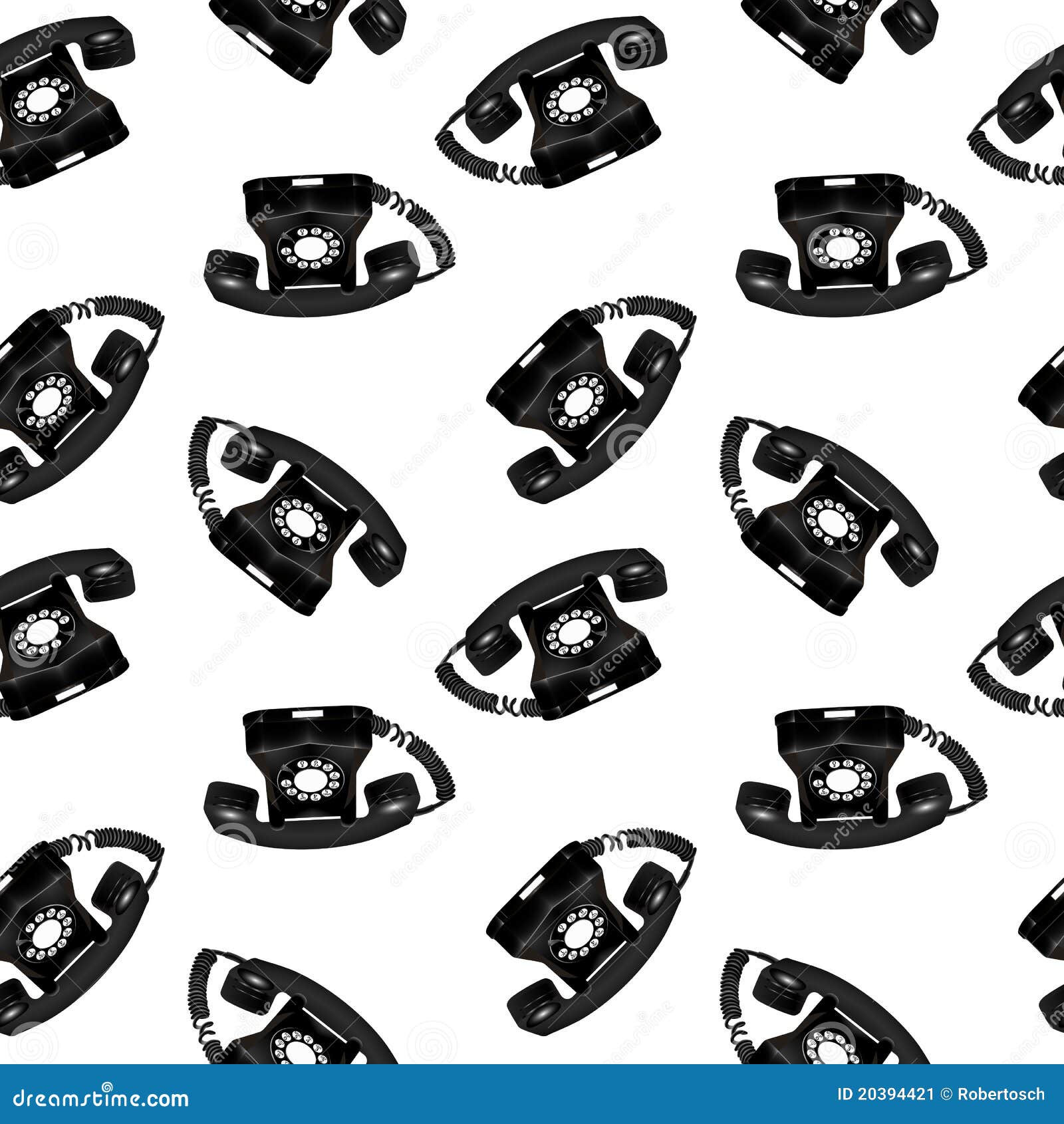 Telephone Retro Seamless Pattern Stock Vector - Illustration of vintage ...