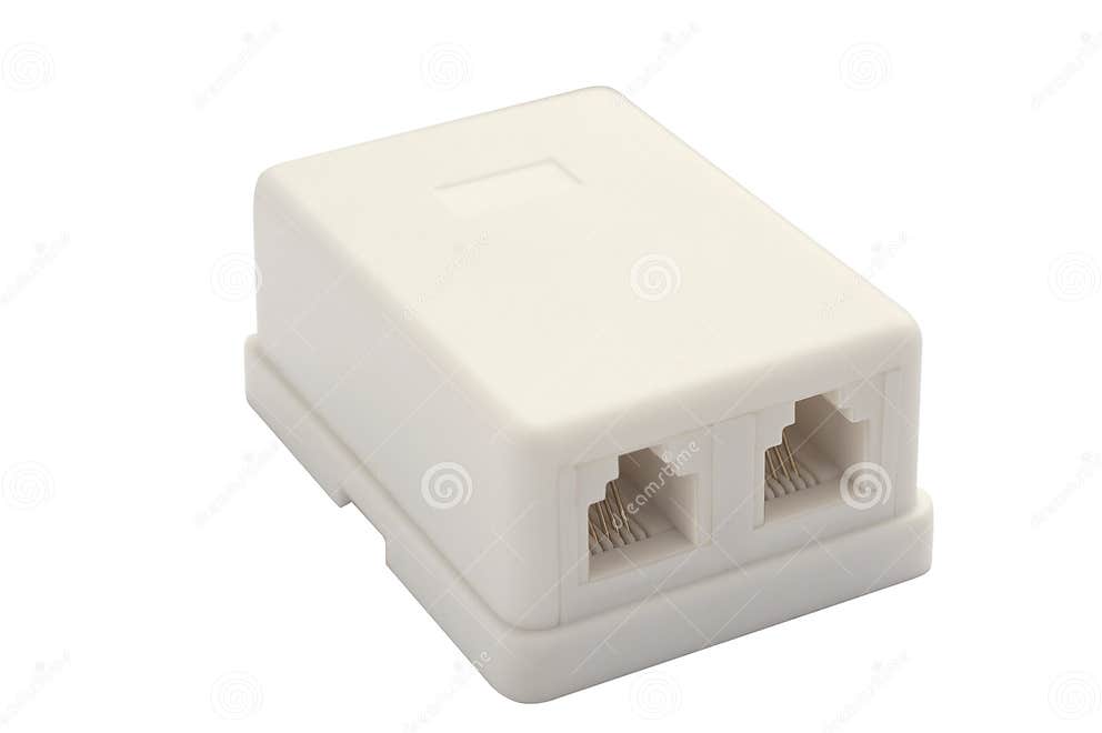 Telephone RG-12 Socket Assembled Stock Image - Image of white, isolated ...