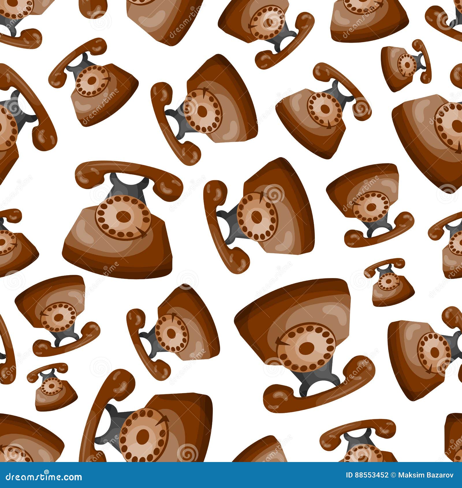 Telephone seamless pattern stock vector. Illustration of bright - 88553452