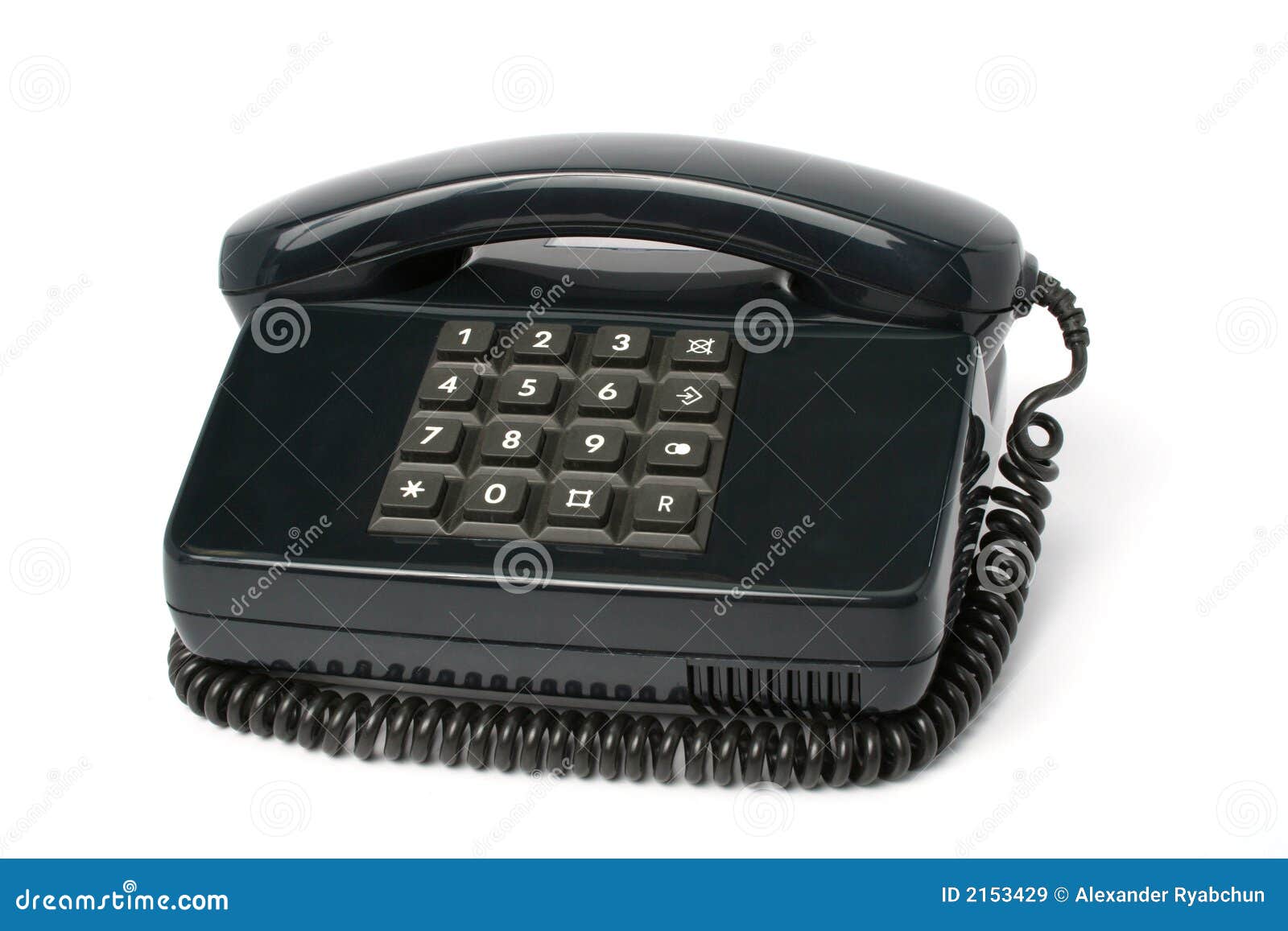 Telephone Set of Black Color Stock Image - Image of customer, obsolete ...