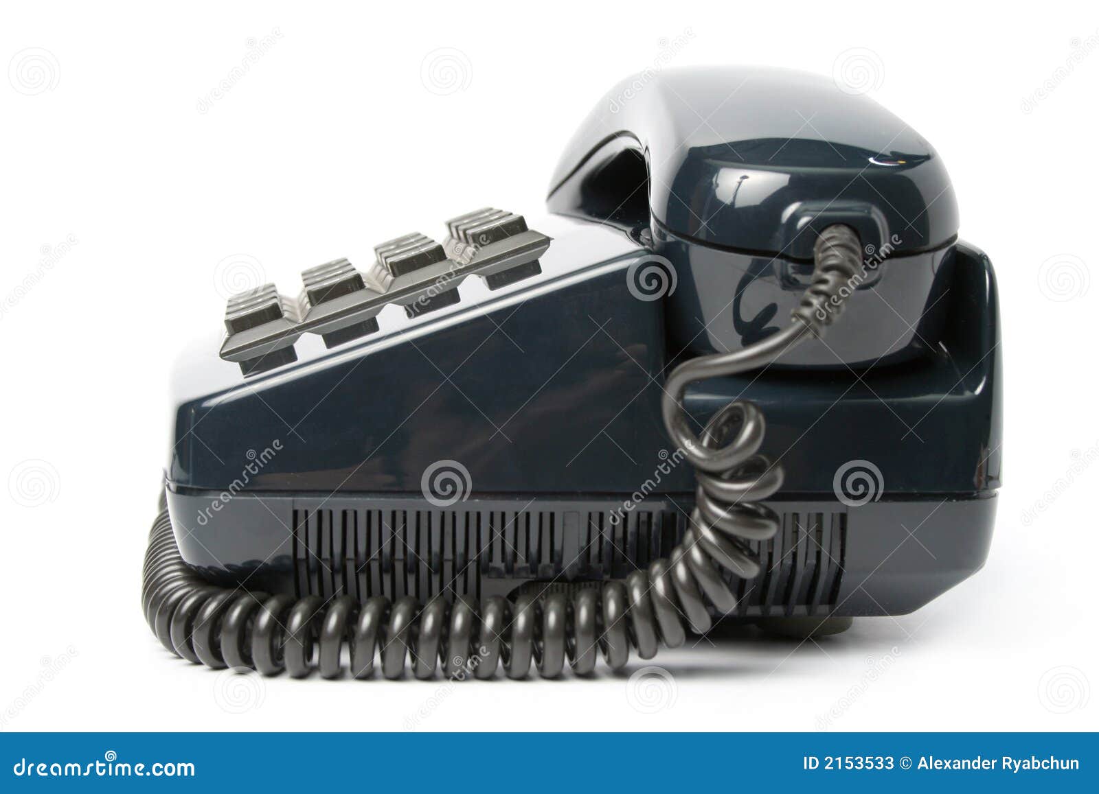 Telephone Set of Black Color Stock Image - Image of communications ...