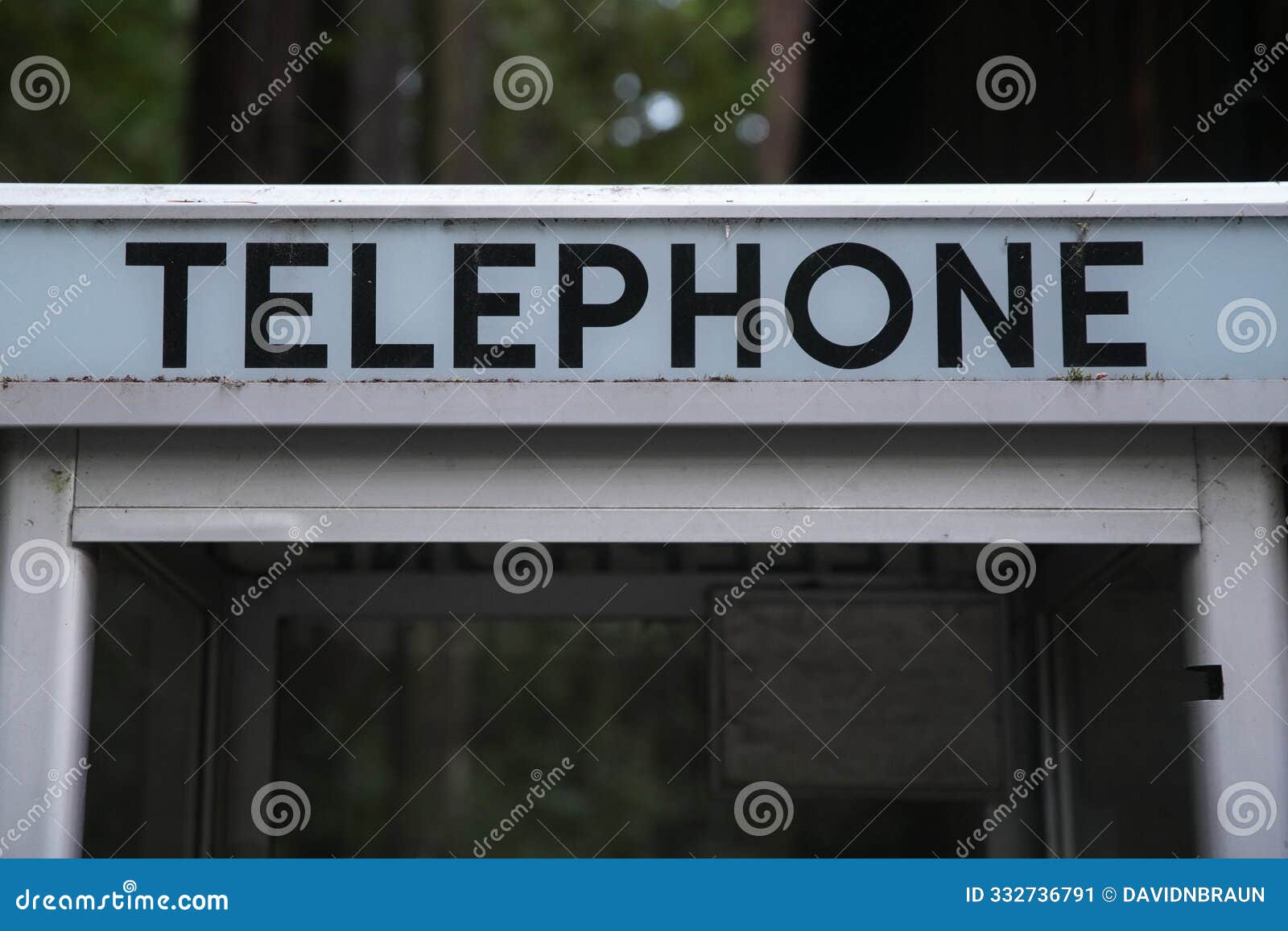Telephone Sign at Top of Telephone Booth Stock Image - Image of sign ...