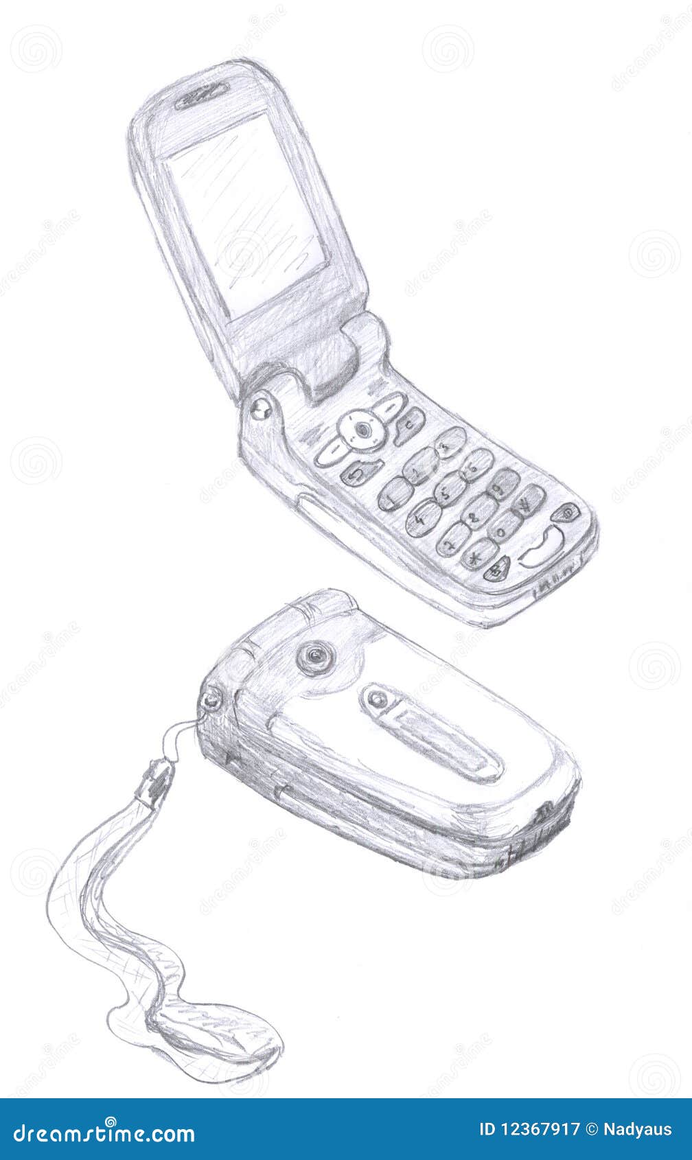 Telephone sketch stock illustration. Illustration of scribble - 12367917