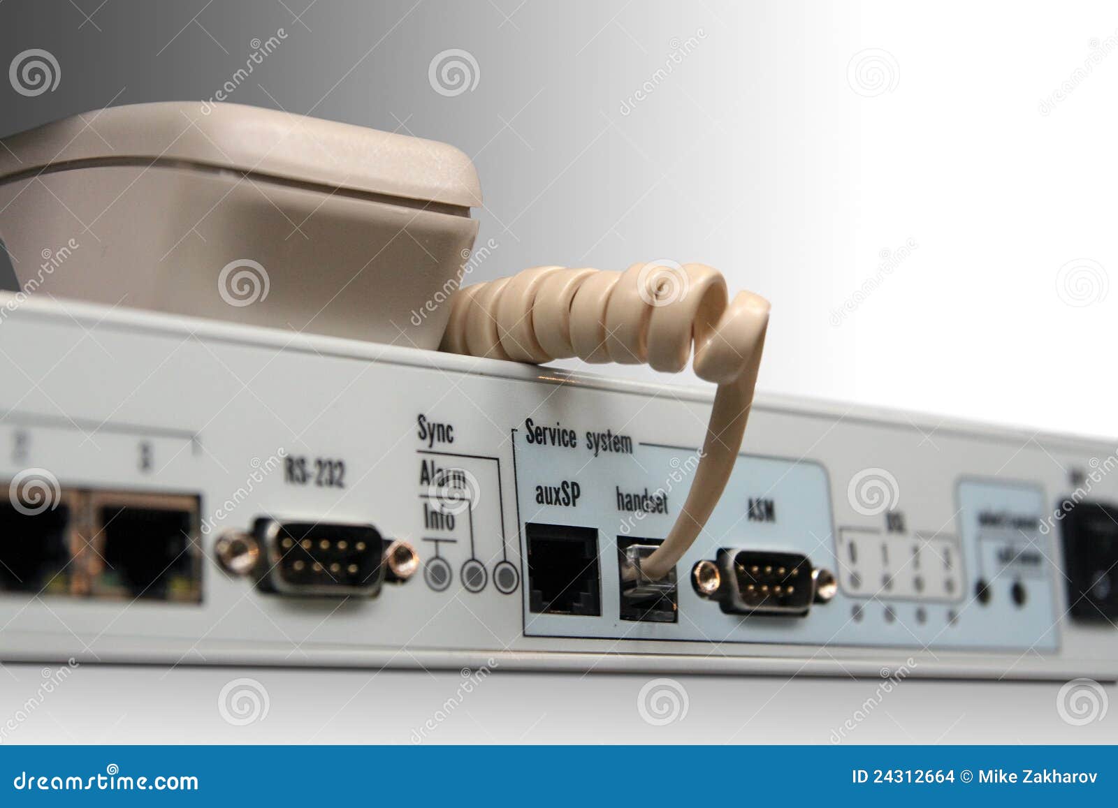 Telephone Socket on the Network Device. Stock Photo - Image of tube ...