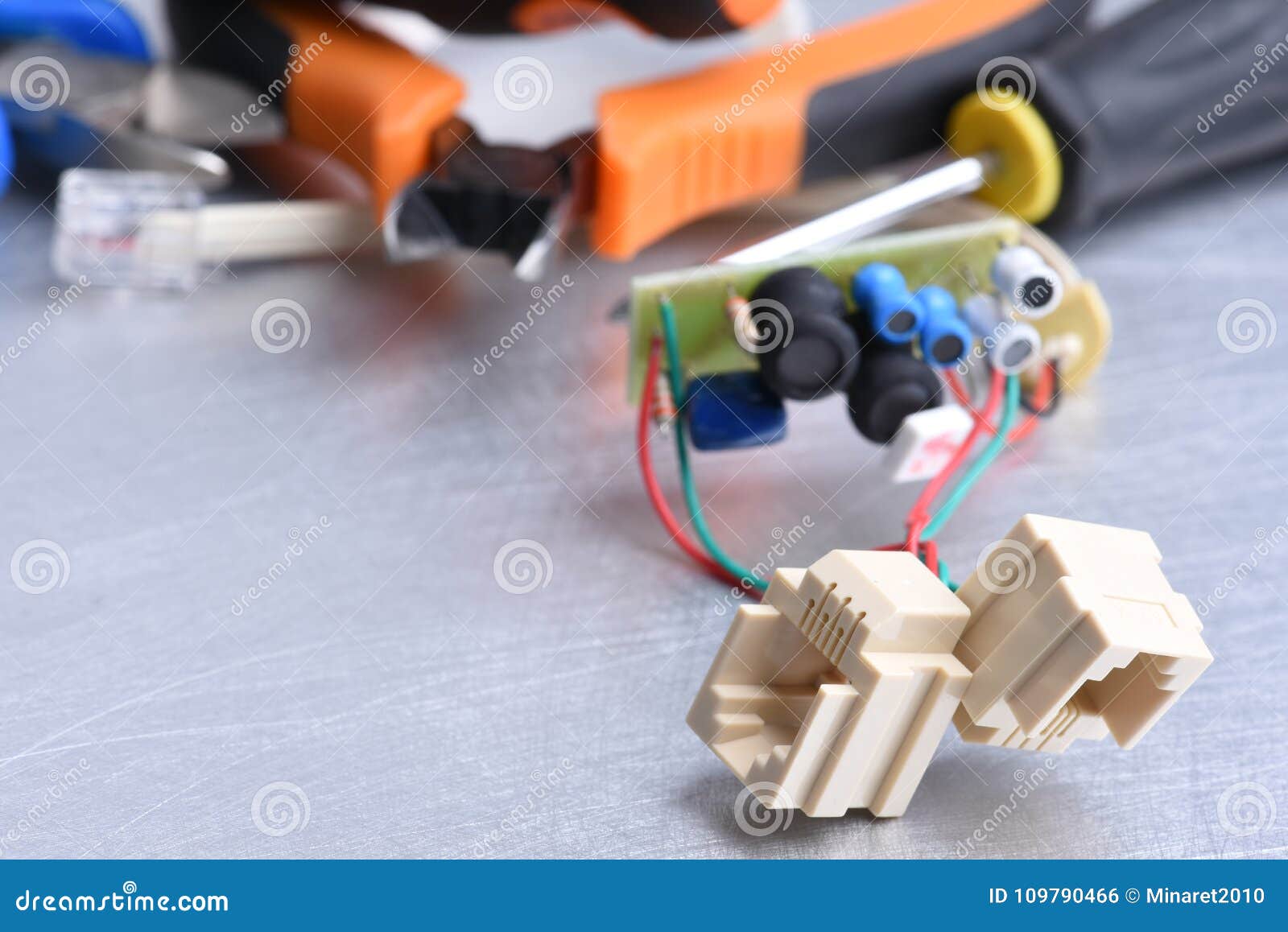 Telephone Socket and Tools, Listening Devices for Spying Bug Stock ...