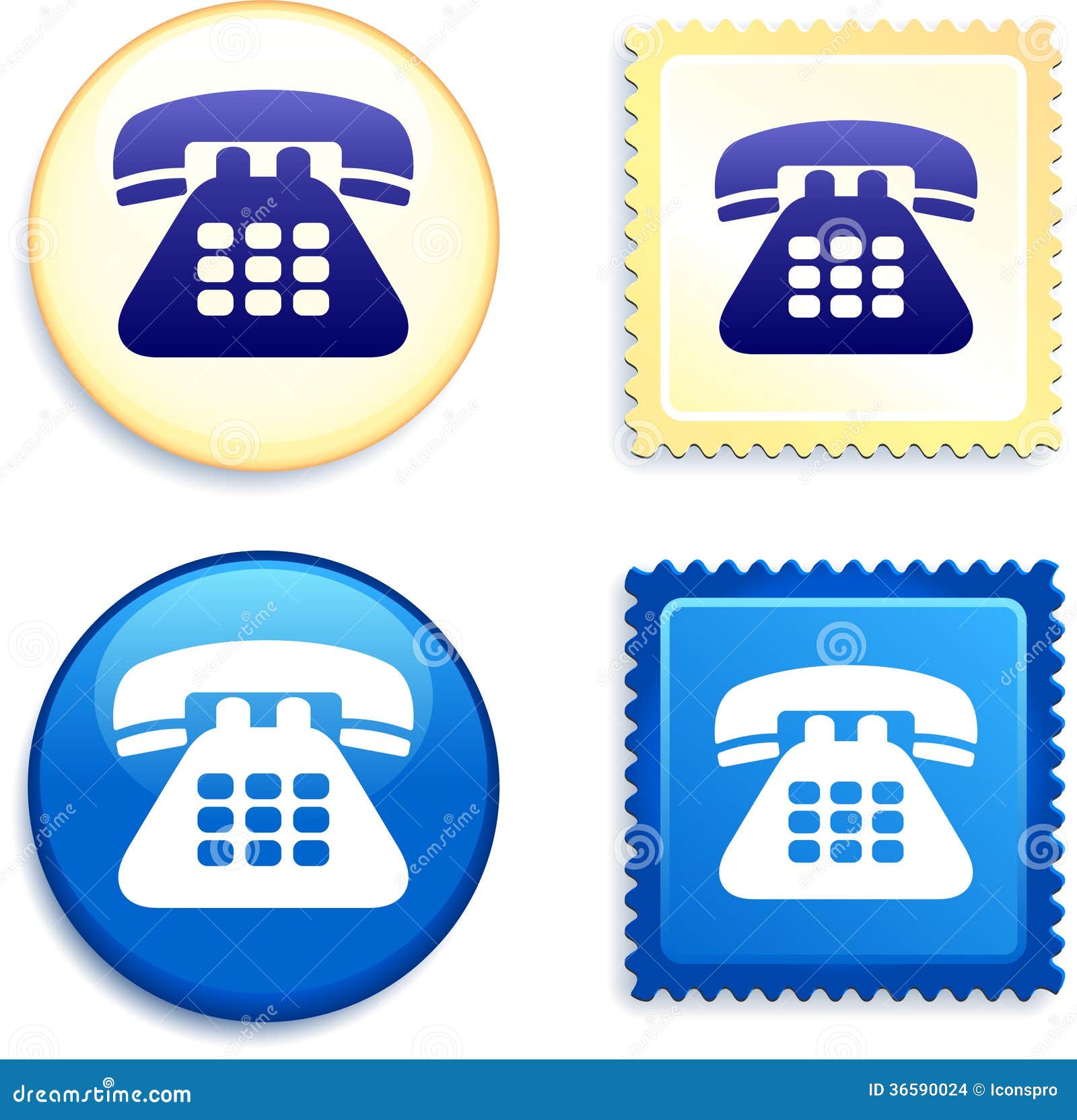 Telephone Stamp and Button stock illustration. Illustration of glowing ...