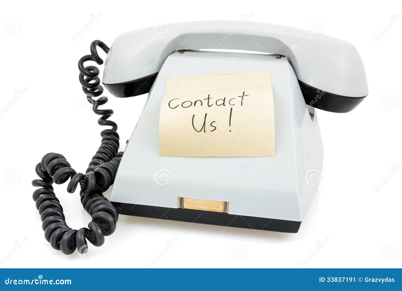 Telephone with Sticky Note Contact Us Stock Image - Image of ...
