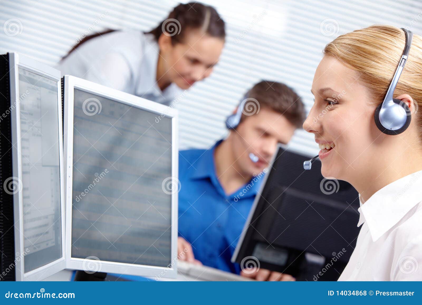 Telephone support stock photo. Image of female, confident - 14034868