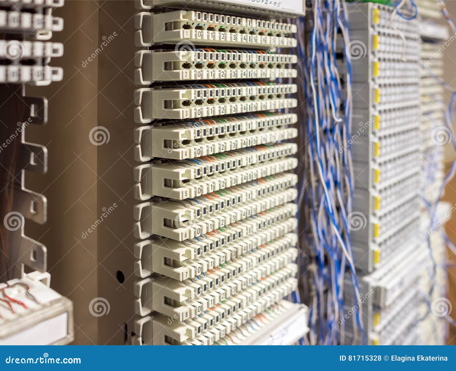 Telephone Switchboard Panel and Wires Stock Photo - Image of connector ...