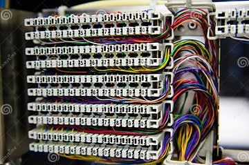 Telephone Switchboard Panel and Wiring Stock Image - Image of ...