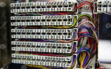Telephone Switchboard Panel and Wiring Stock Photo - Image of panel ...