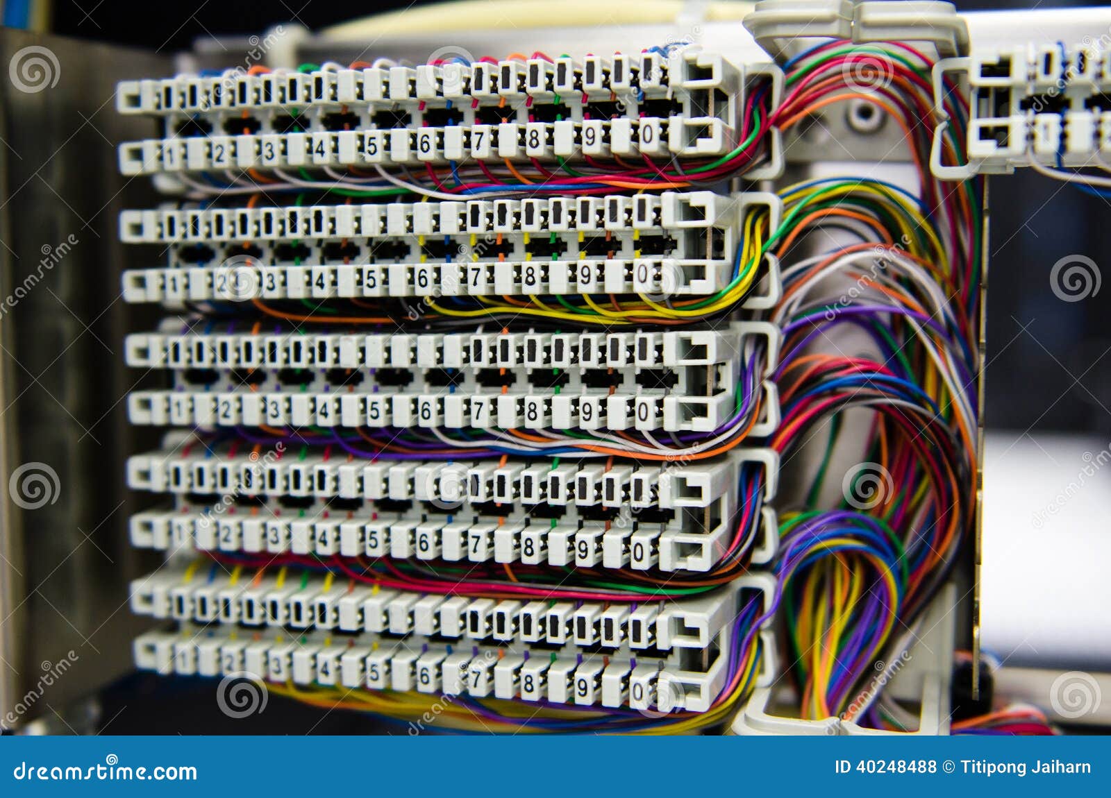Telephone Switchboard Panel and Wiring Stock Photo - Image of electric ...