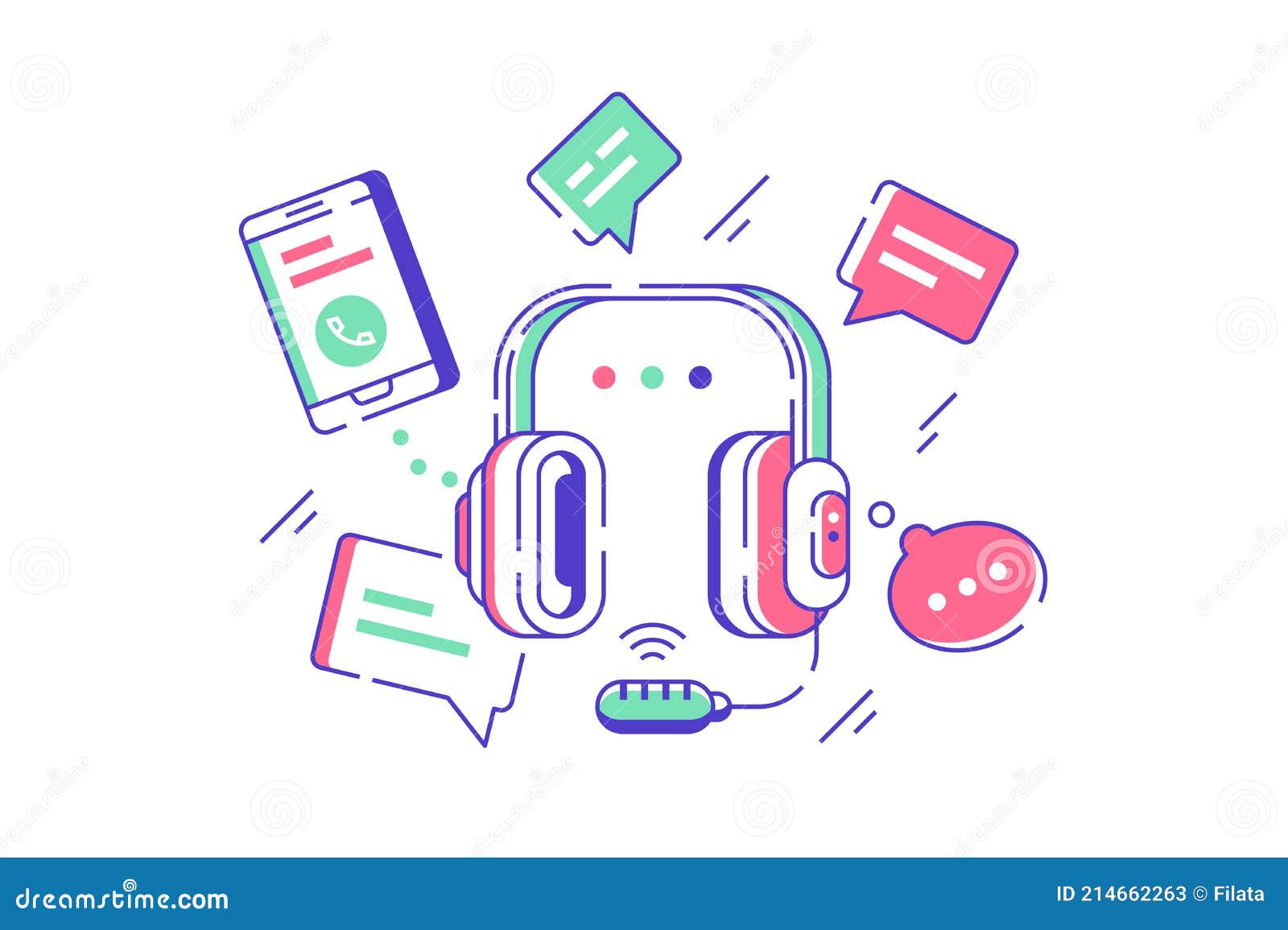 Telephone Technical Support Stock Vector - Illustration of service ...