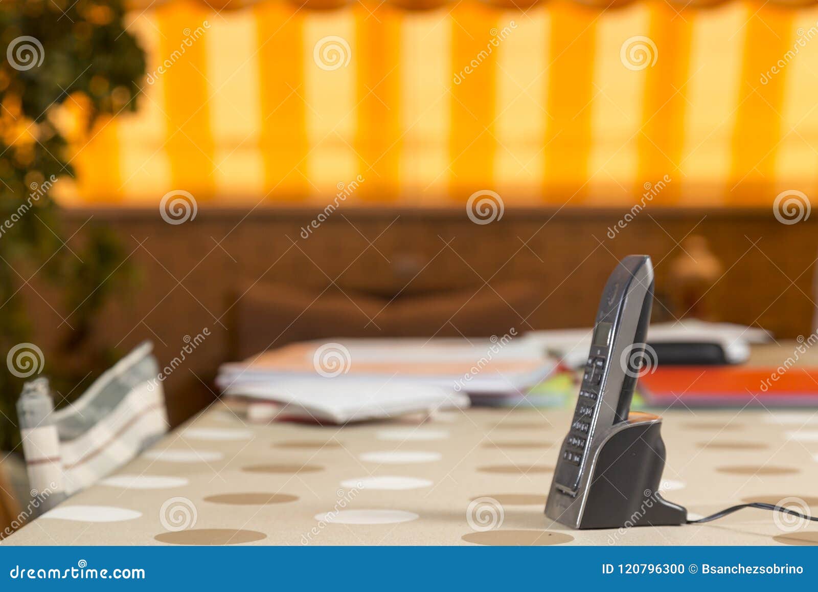 Telephone Terminal on the Table Stock Photo - Image of horizontal ...
