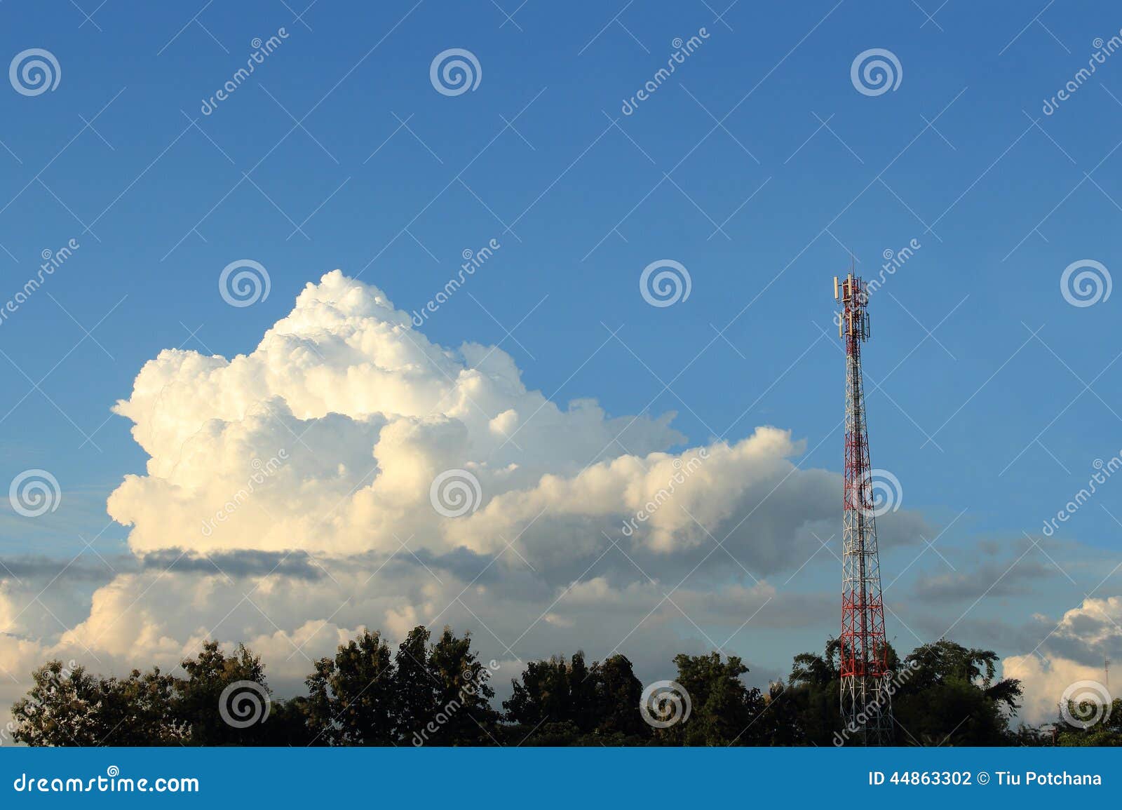 Telephone tower and cloud stock photo. Image of jungle - 44863302