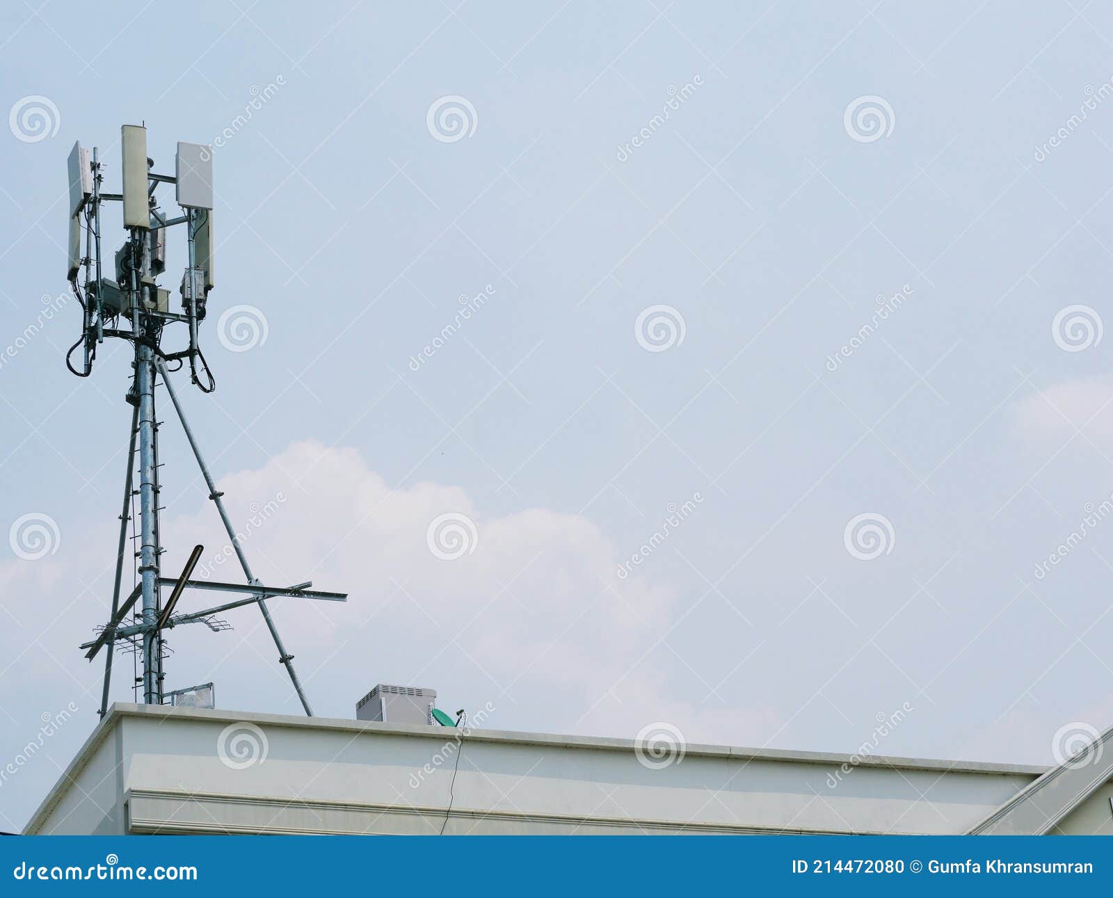Telephone Towers Installed on the Building Stock Photo - Image of ...
