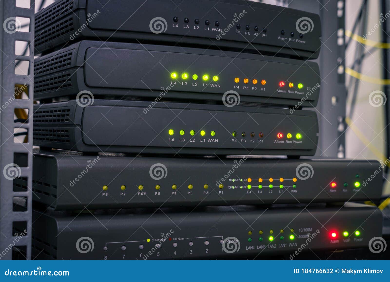 Telephone Voice Routers are in the Data Center. Equipment for Internet ...