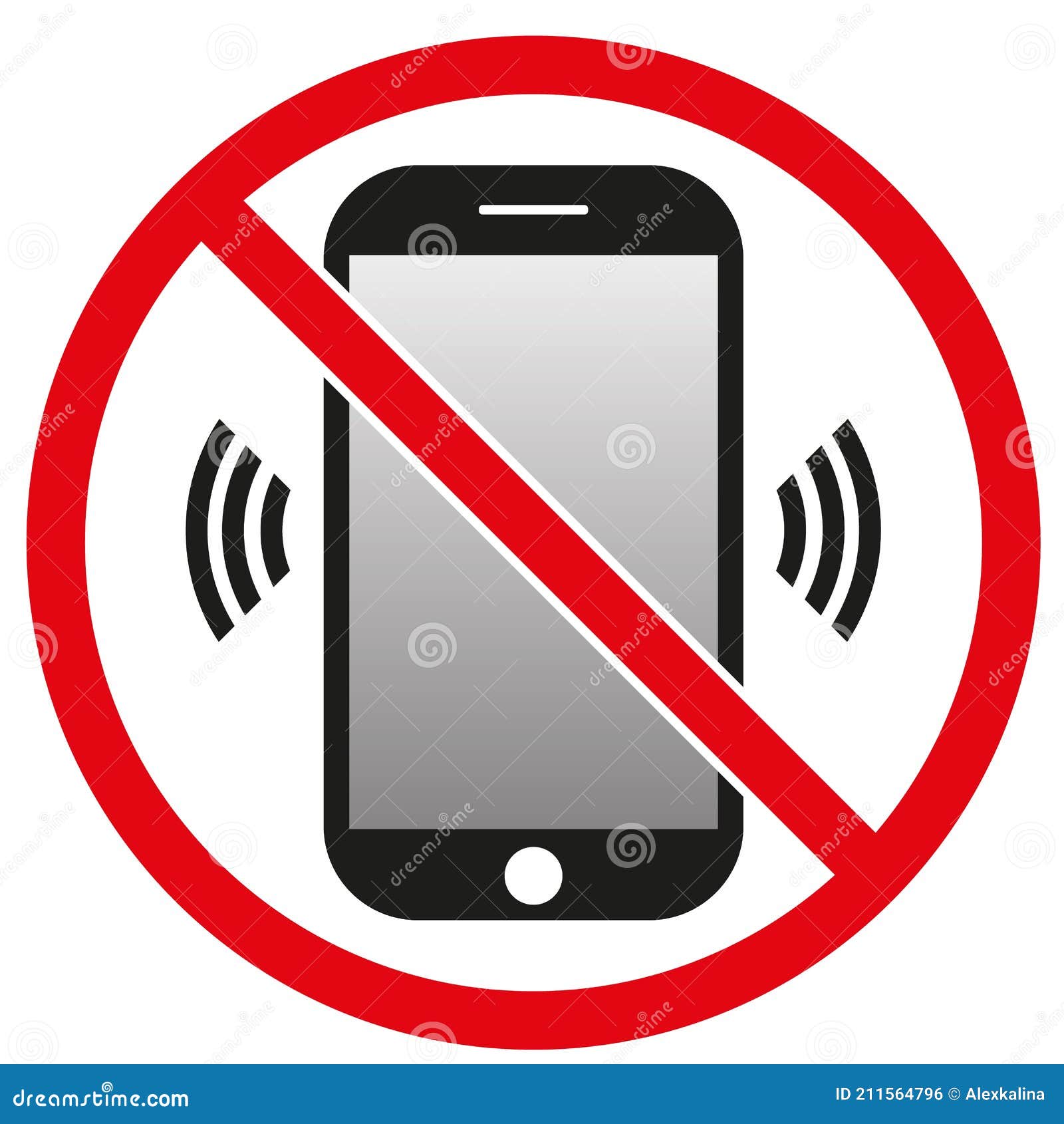 Telephone Warning Stop Sign Icon. Phone Turn Off Stock Vector ...