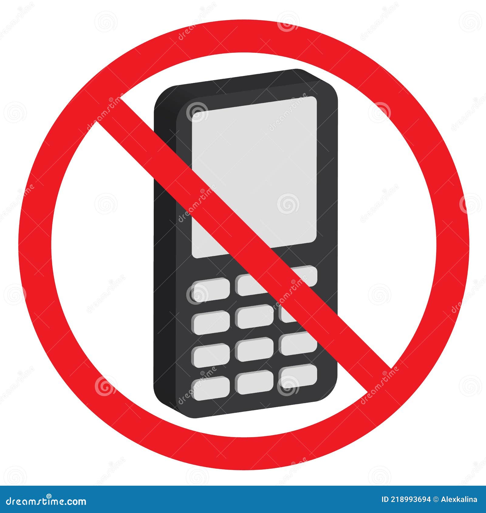 Telephone Warning Stop Sign Icon. Push Button Phone Turn Off Stock ...