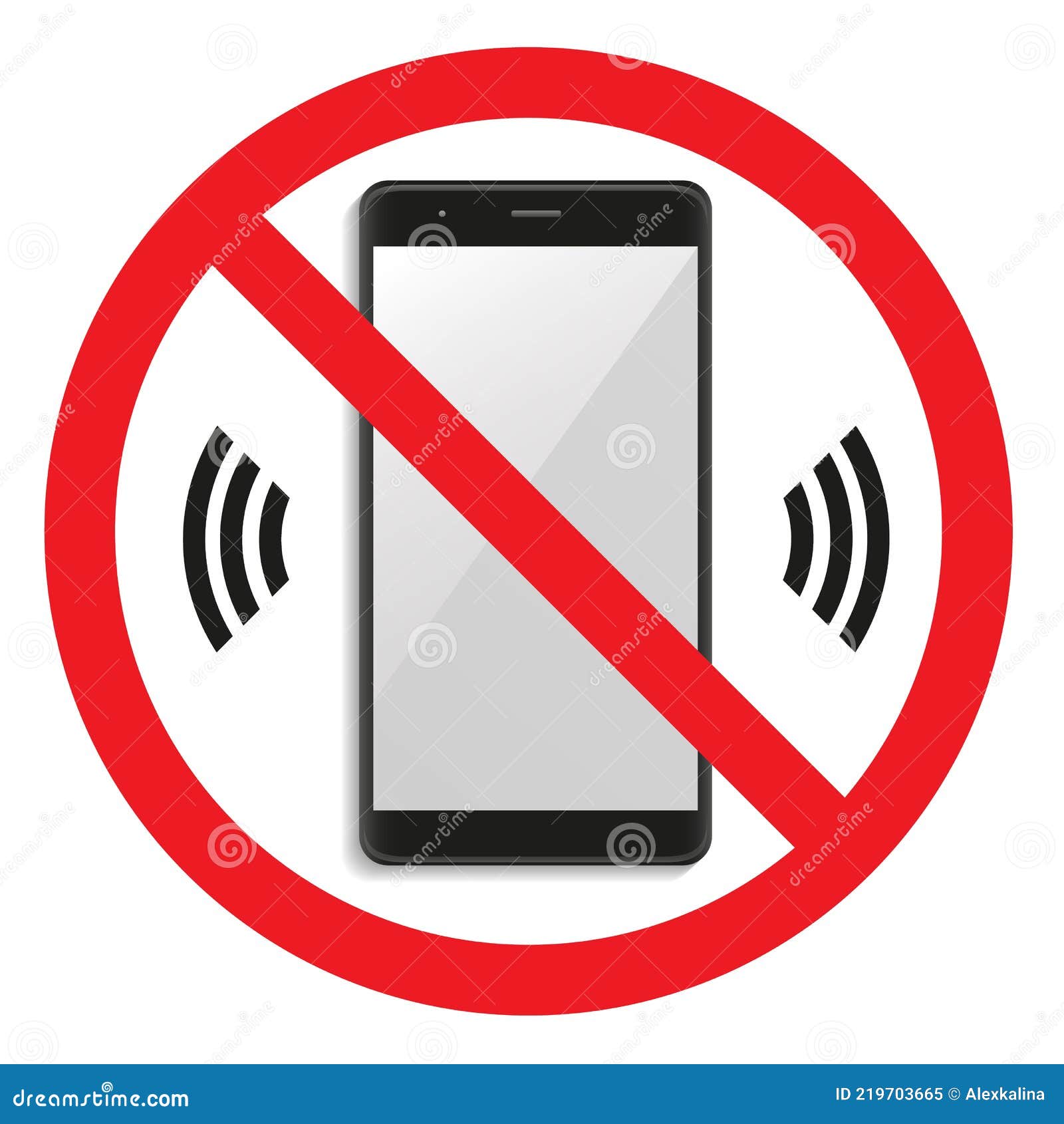 Telephone Warning Stop Sign Icon. Push Button Phone Turn Off Stock ...