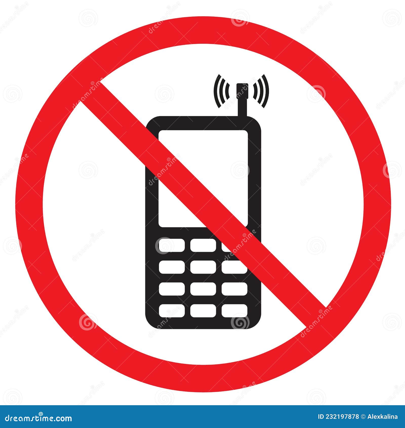 Telephone Warning Stop Sign Icon. Push Button Phone Turn Off Stock ...