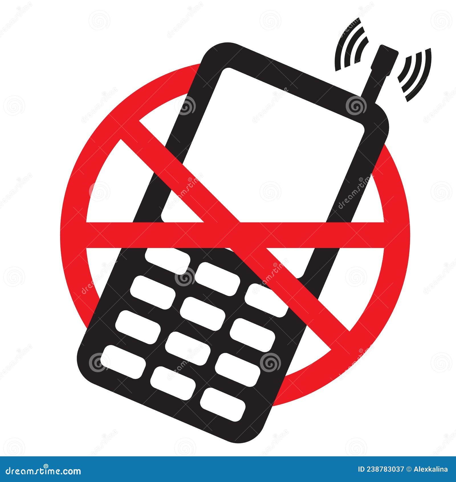 Telephone Warning Stop Sign Icon. Push Button Phone Turn Off Stock ...