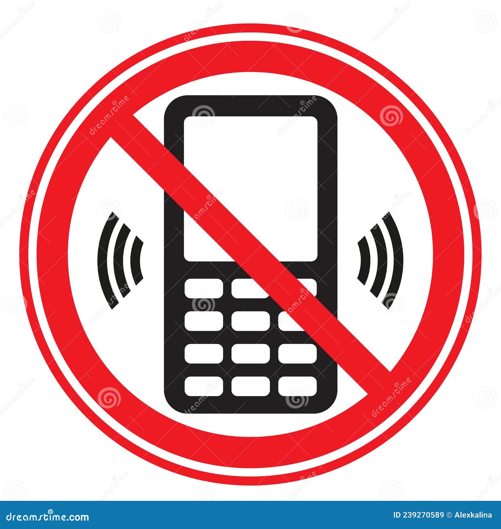 Telephone Warning Stop Sign Icon. Push Button Phone Turn Off Stock ...