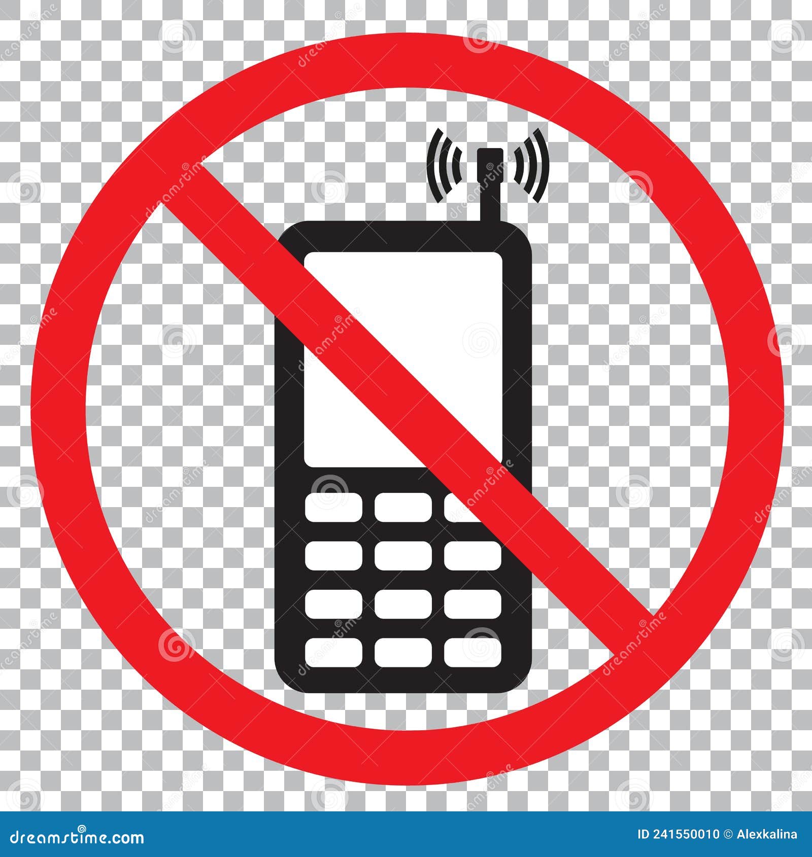 Telephone Warning Stop Sign Icon. Push Button Phone Turn Off Stock ...