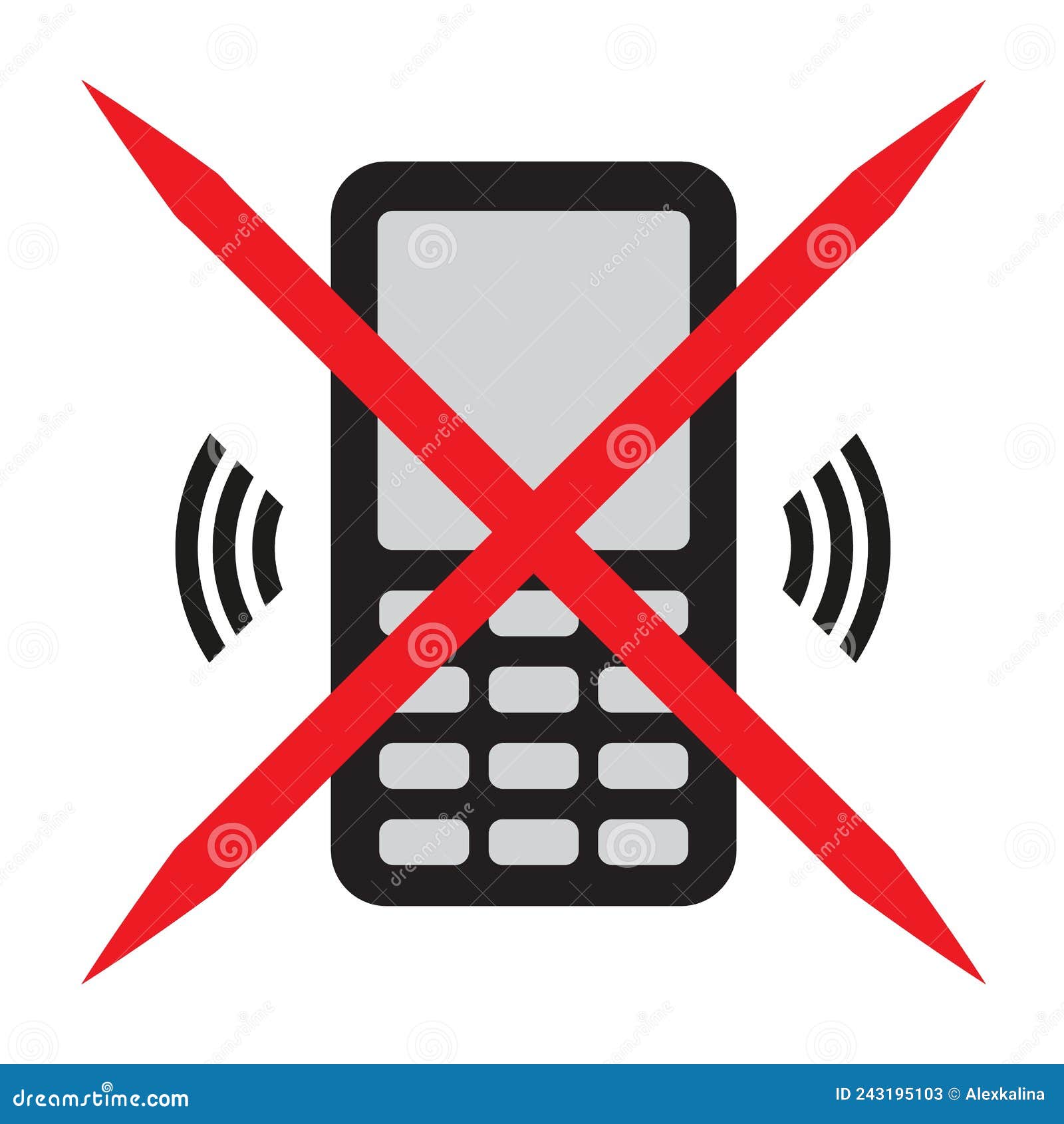 Telephone Warning Stop Sign Icon. Push Button Phone Turn Off Stock ...