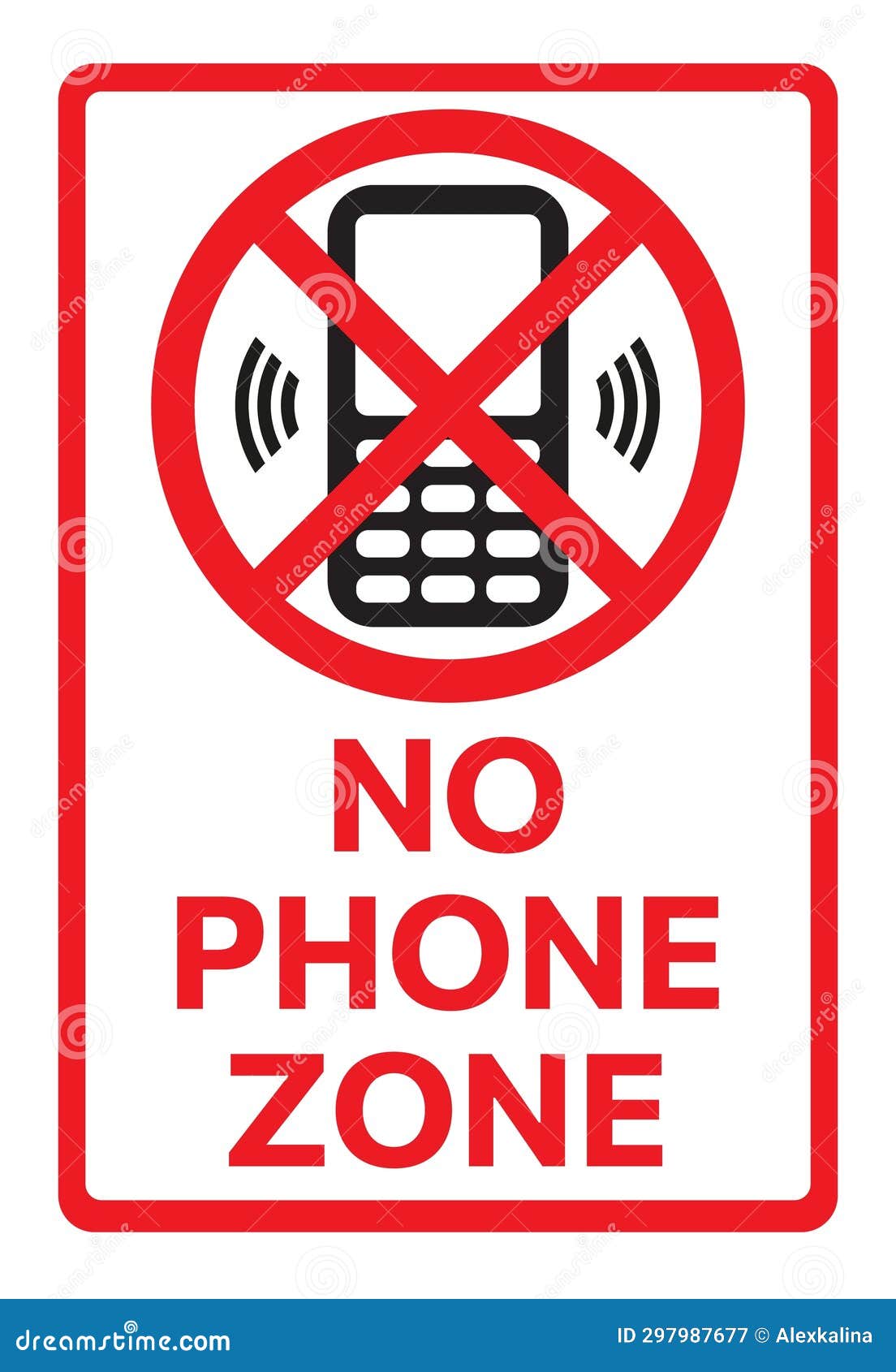 Telephone Warning Stop Sign Icon. Text NO PHONE ZONE Stock Illustration ...