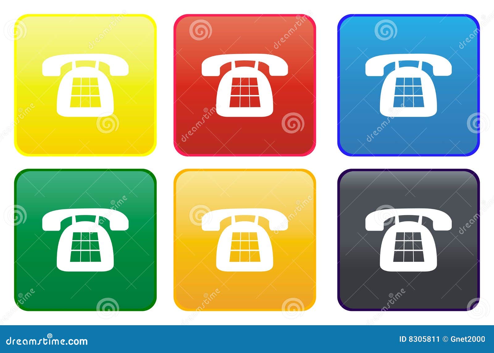 Telephone web button stock vector. Illustration of page - 8305811